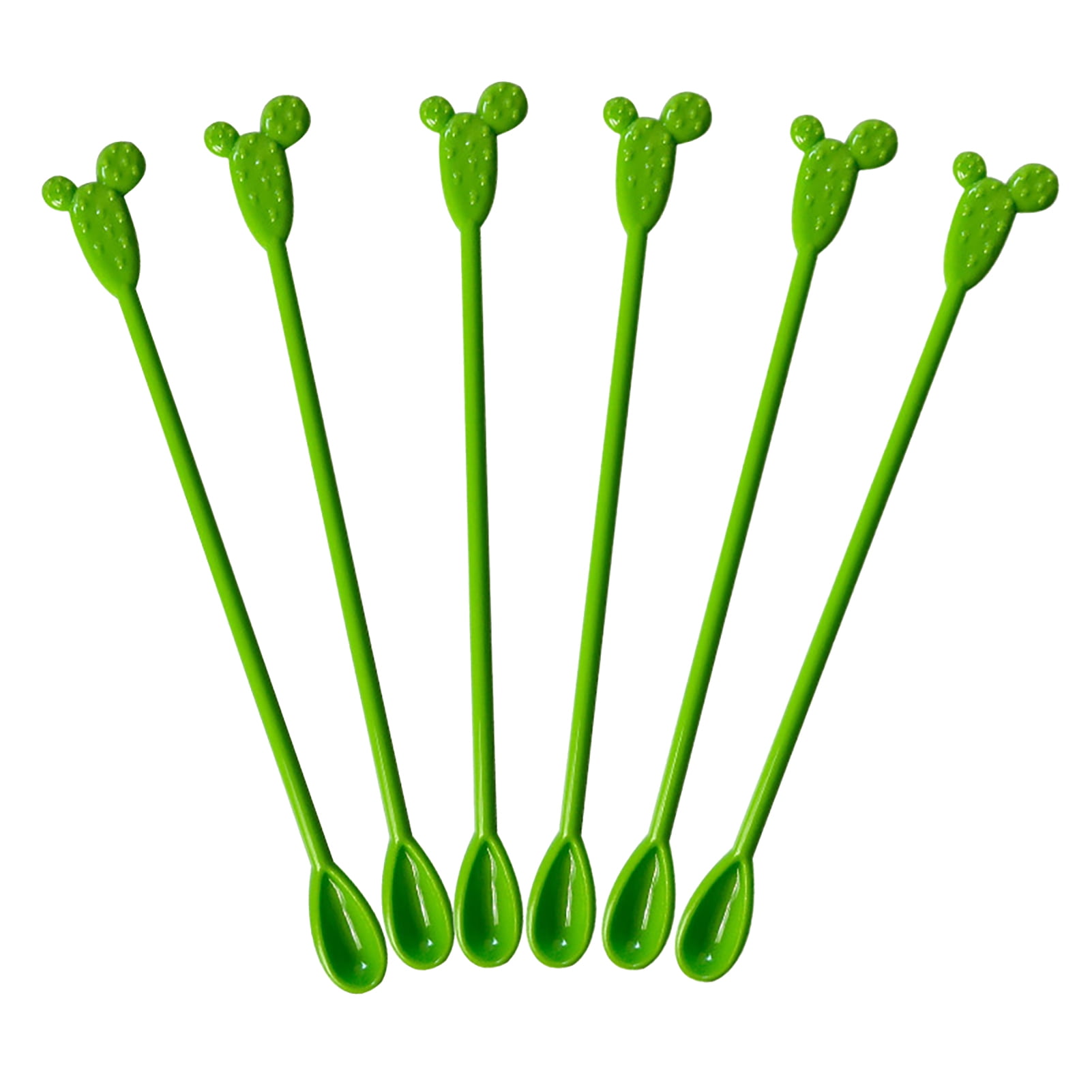 Farfi 6Pcs Stirring Rods Reusable Cactus Shape Plastic Drink Stirrers ...