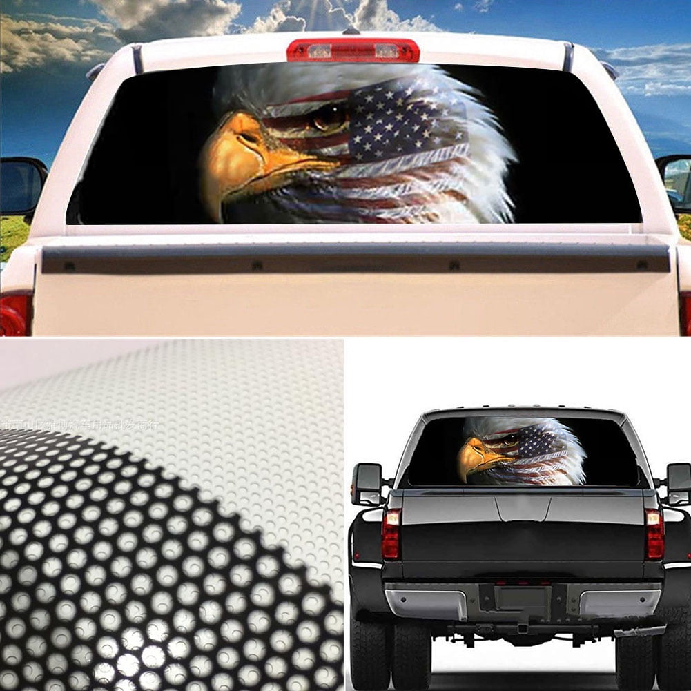 Farfi American Flag Eagle Print Rear Window Graphic Decal Sticker Car ...