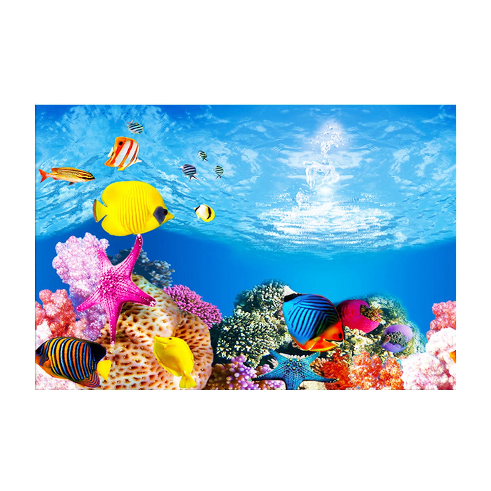 Farfi Aquarium Background Double Sided 3D Effect Clear Print Terrarium ...