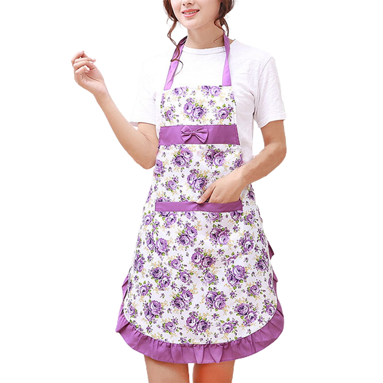 Farfi Baking Apron Soft Texture with Pocket Waterproof Sleeveless Anti ...
