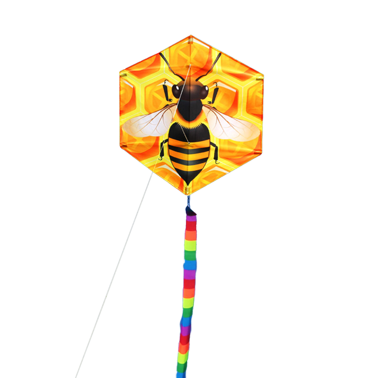 Farfi Bee Kite Cartoon Style Honeycomb Print Colorful Yellow Hexagon ...