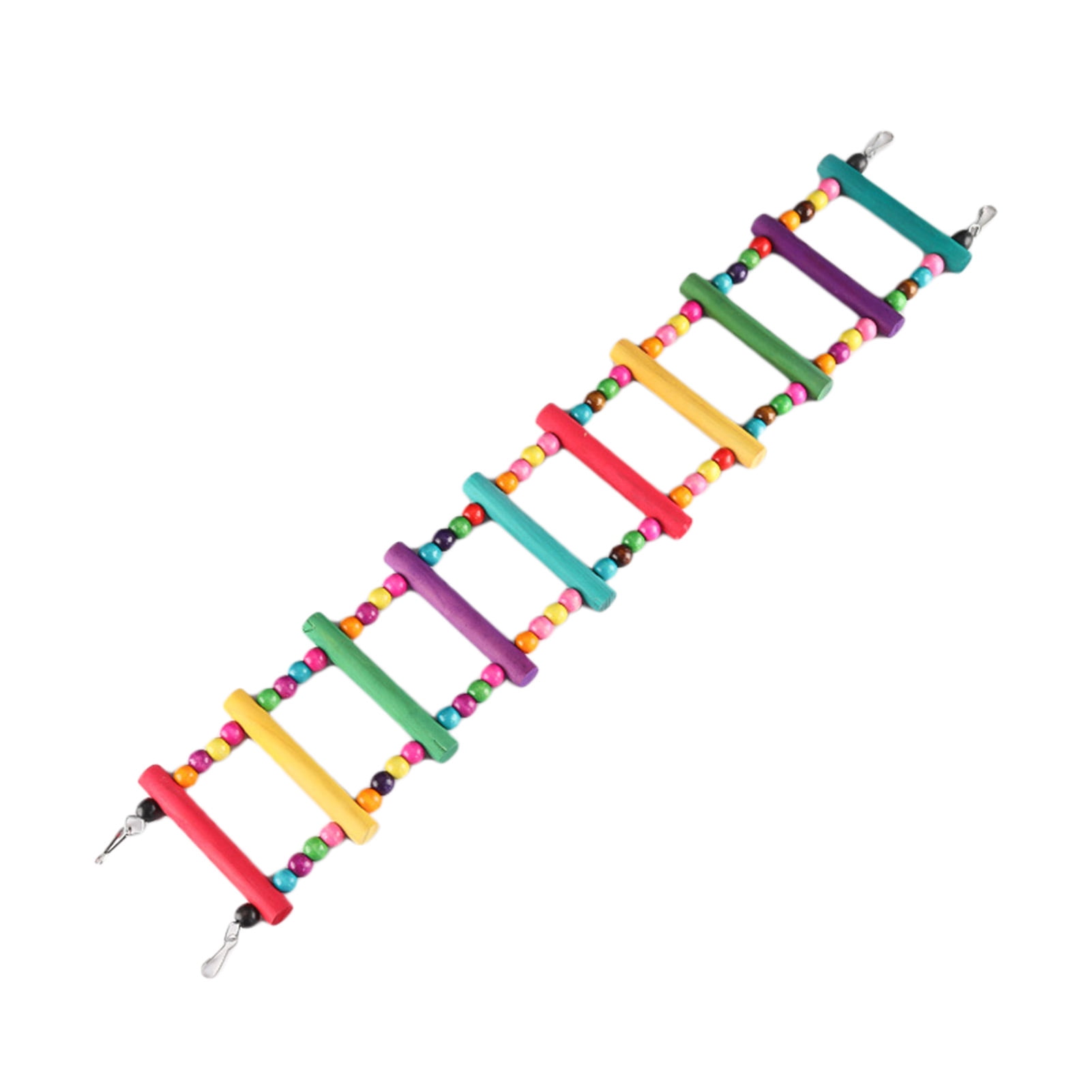 Farfi Bird Ladder with Colorful Beads Swing Toy Natural Wood Hanging ...