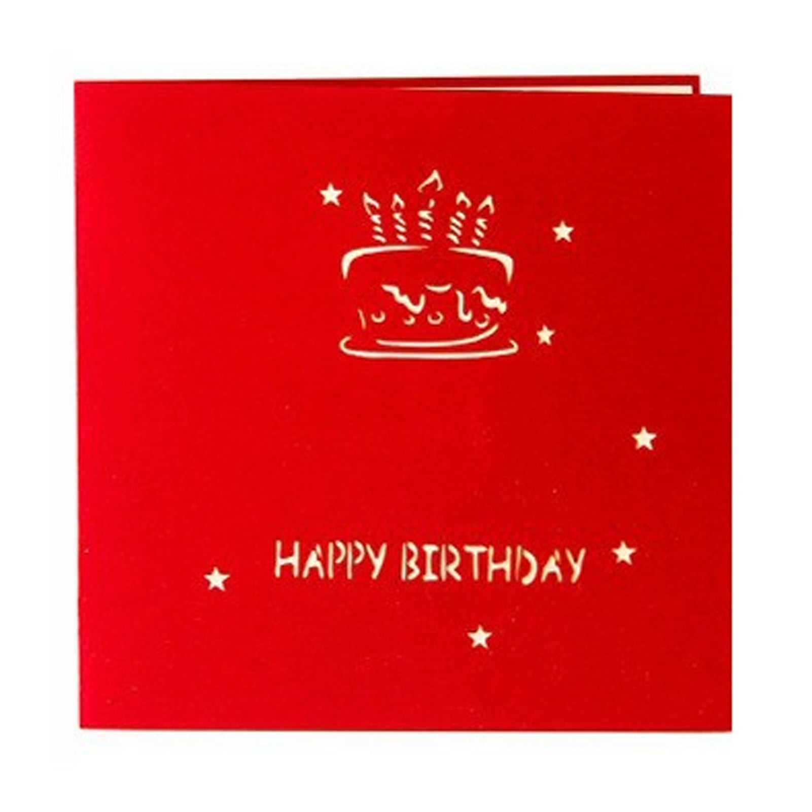 Farfi Birthday Greeting Card English Letters with 3D Birthday Cake Cute ...