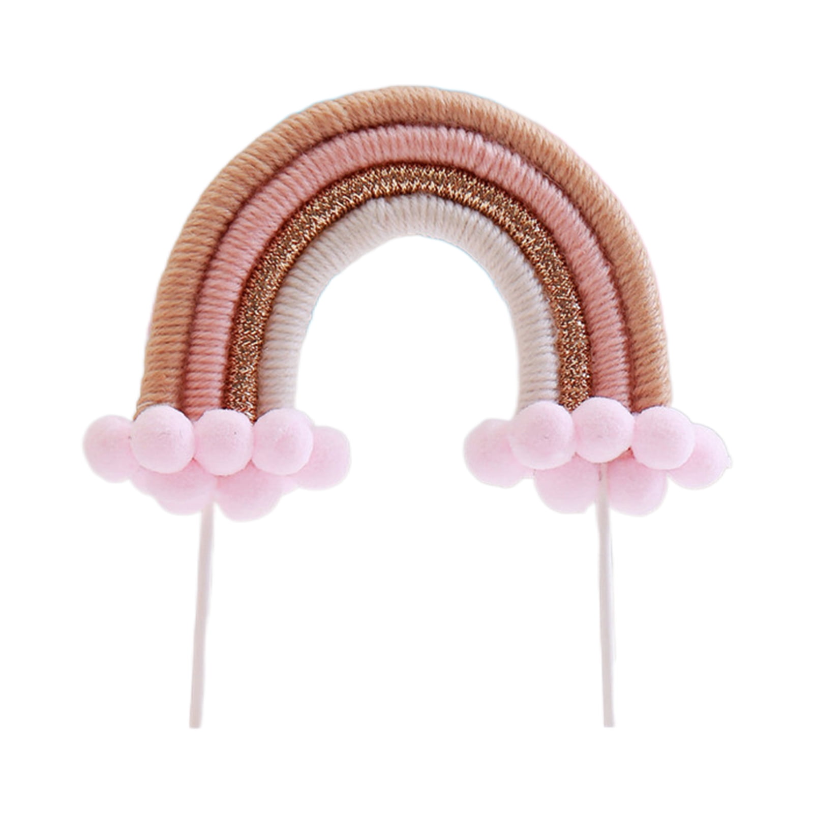 Farfi Cake Insert Rainbow Shape Hand-woven Cotton Rope Festive ...