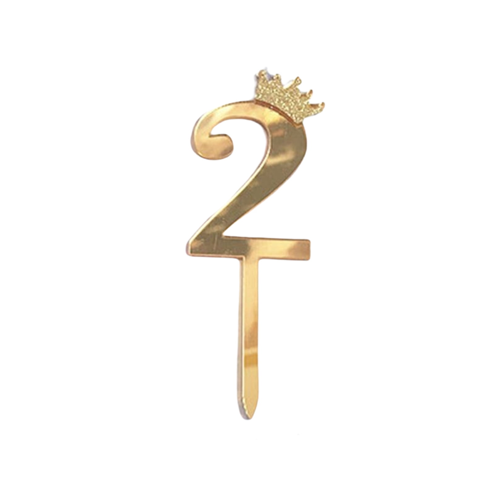 Farfi Cake Numeral Topper Crown Style Dazzling Acrylic Number Cake ...