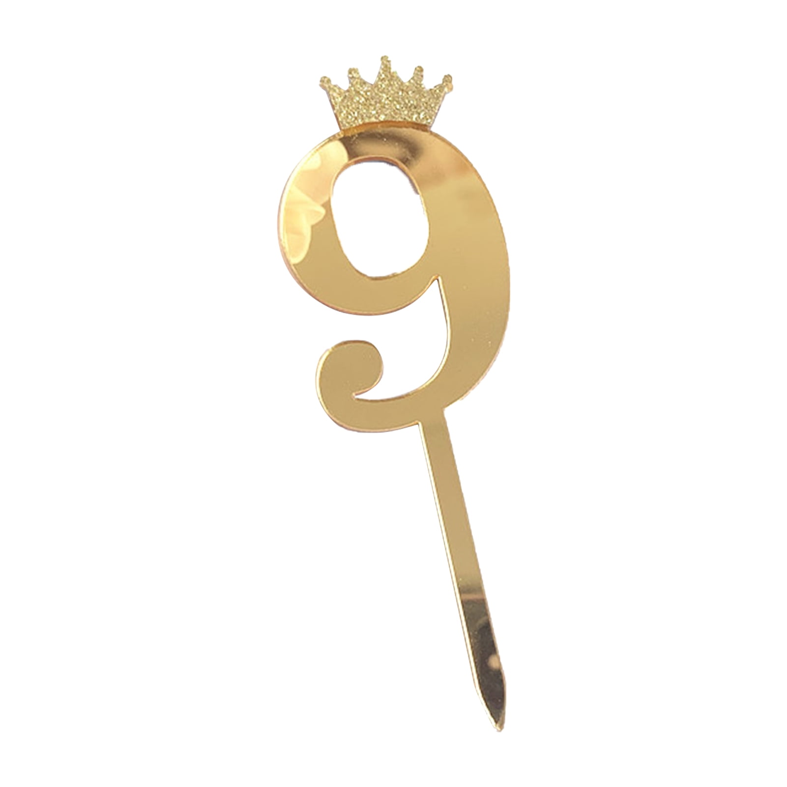 Farfi Cake Numeral Topper Crown Style Dazzling Acrylic Number Cake ...