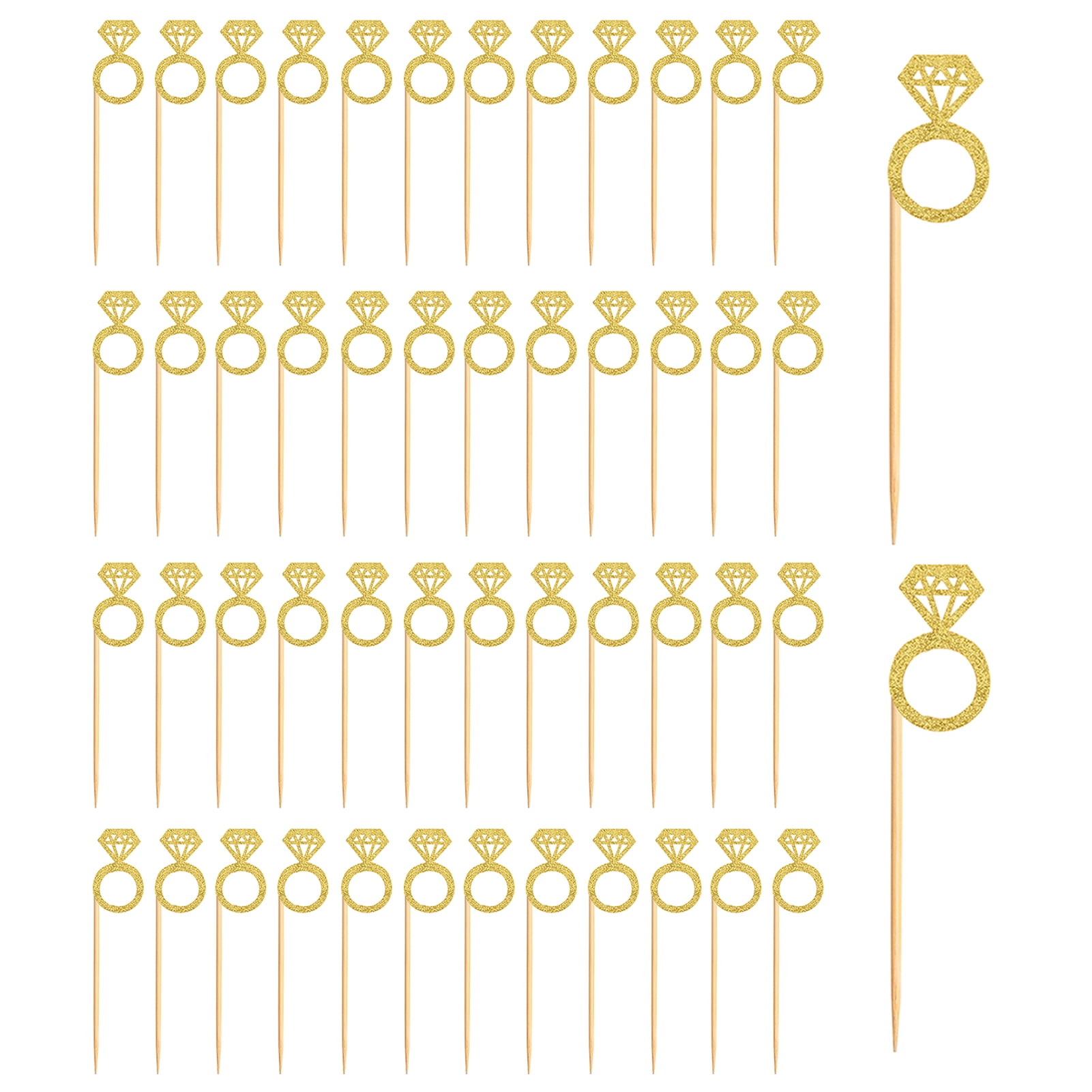 Farfi Cake Toppers Insert Card Ring Shape Cupcake Toppers Glitter ...