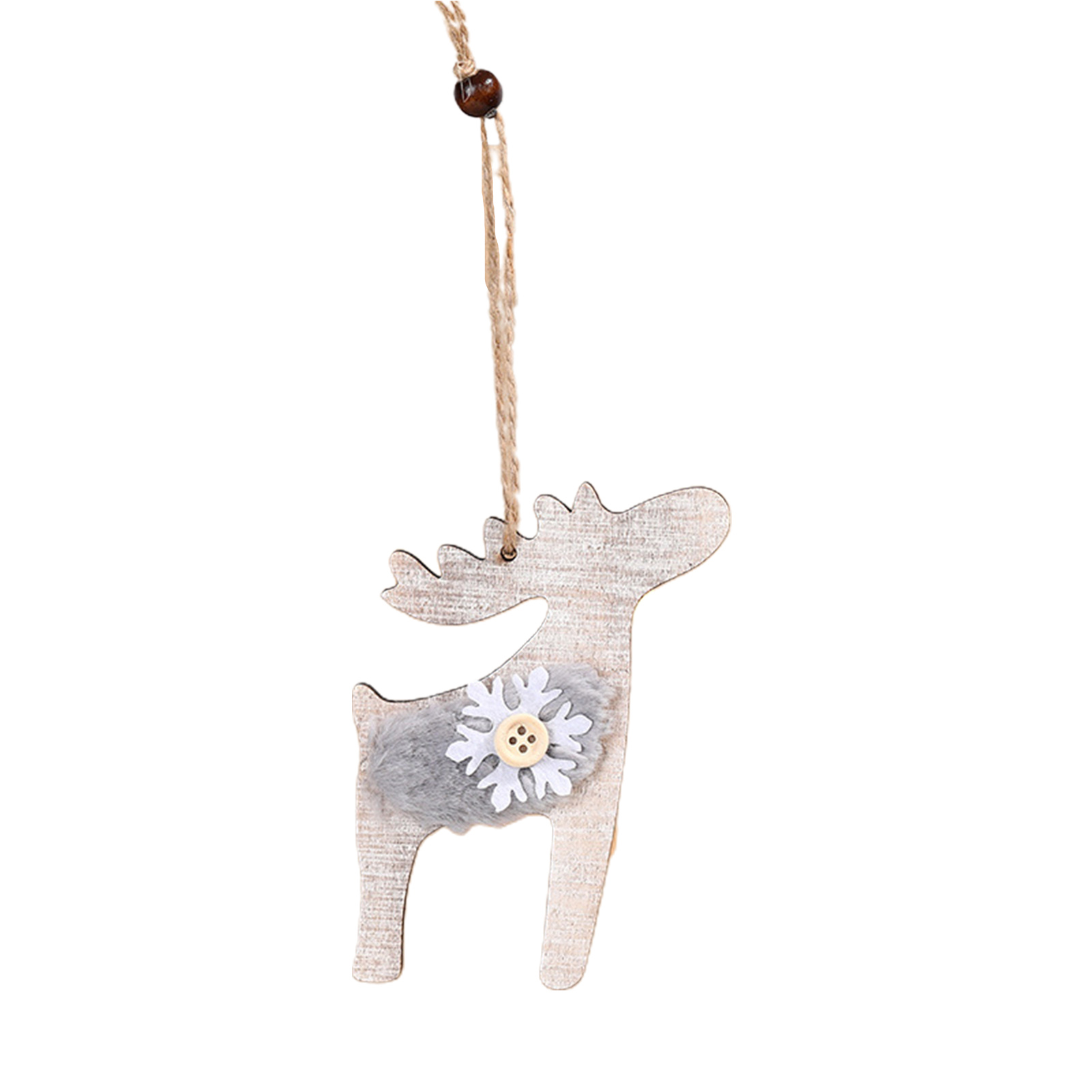 Farfi Christmas Pendant Decorative Innovative Wooden Plush Snowflake ...