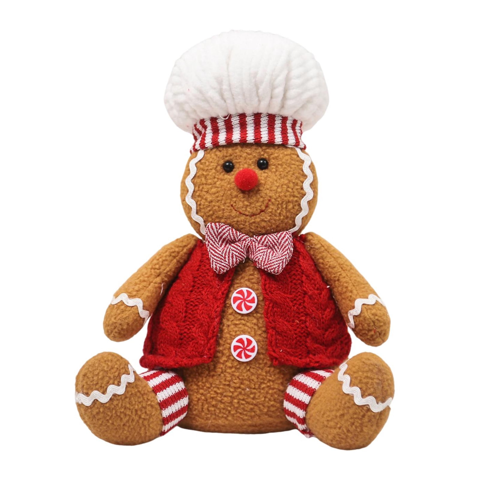 Farfi Christmas Plush Gingerbread Man Doll Soft Stuffed Xmas Doll Toy ...