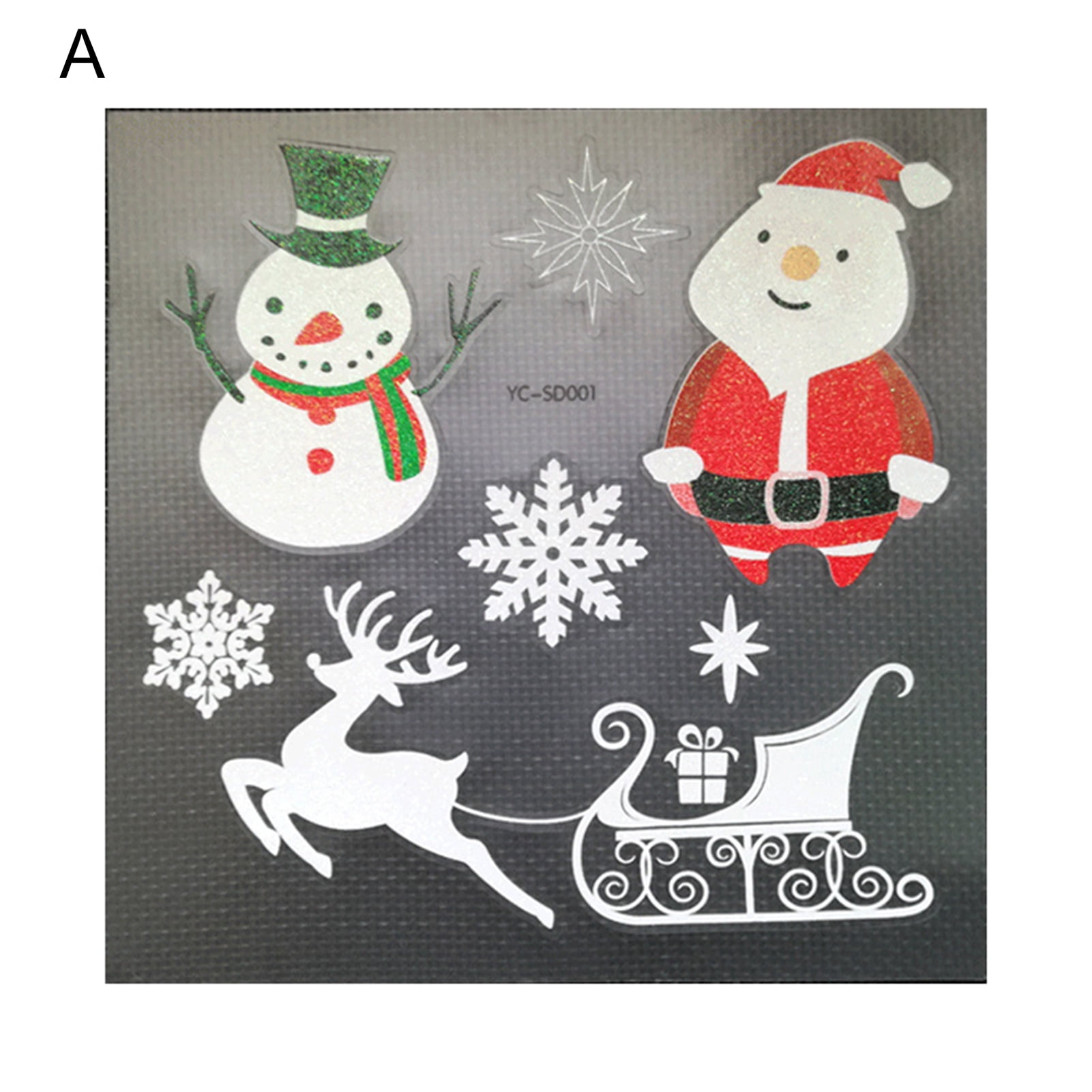 Farfi Christmas Window Sticker Fadeless Real Looking DIY Sleigh Santa ...