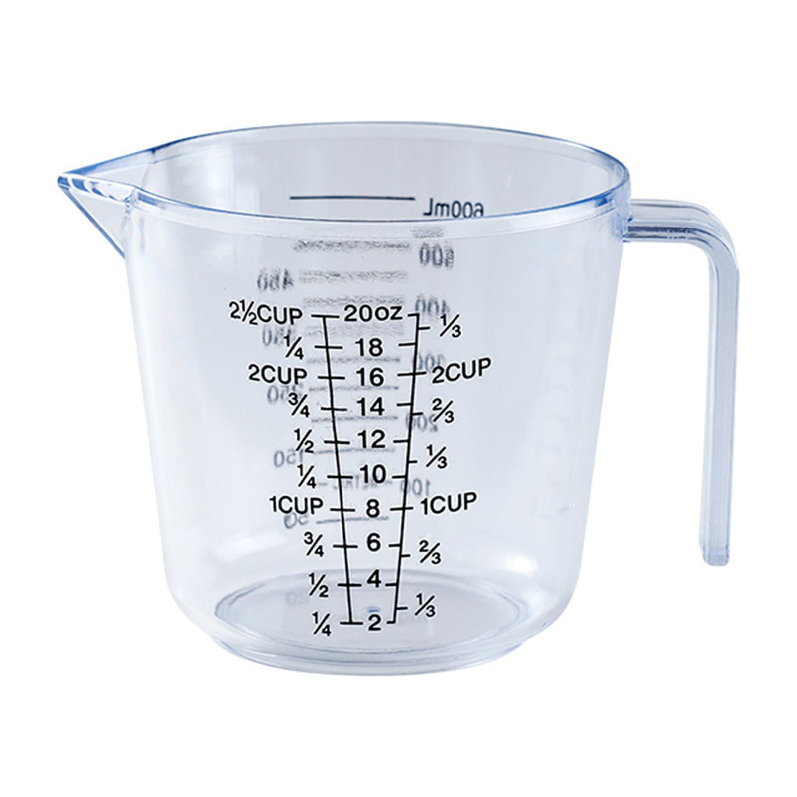 Farfi Clear Scale Measuring Cup with Handle Plastic Graduated Measuring ...