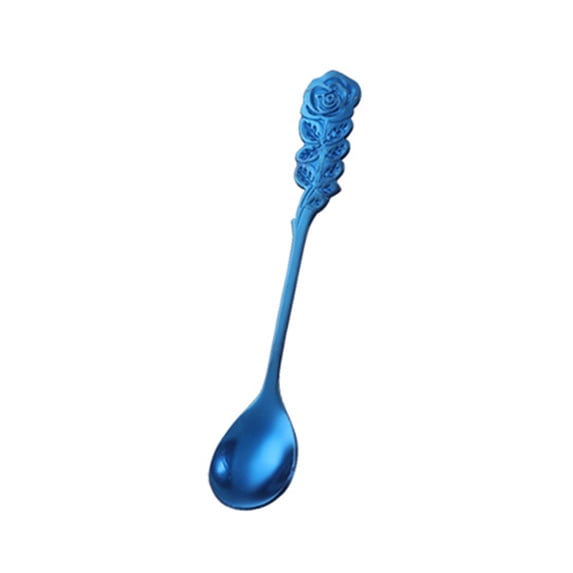 Farfi Coffee Spoon Rose Design Handle Dessert Stainless Steel Stirring ...