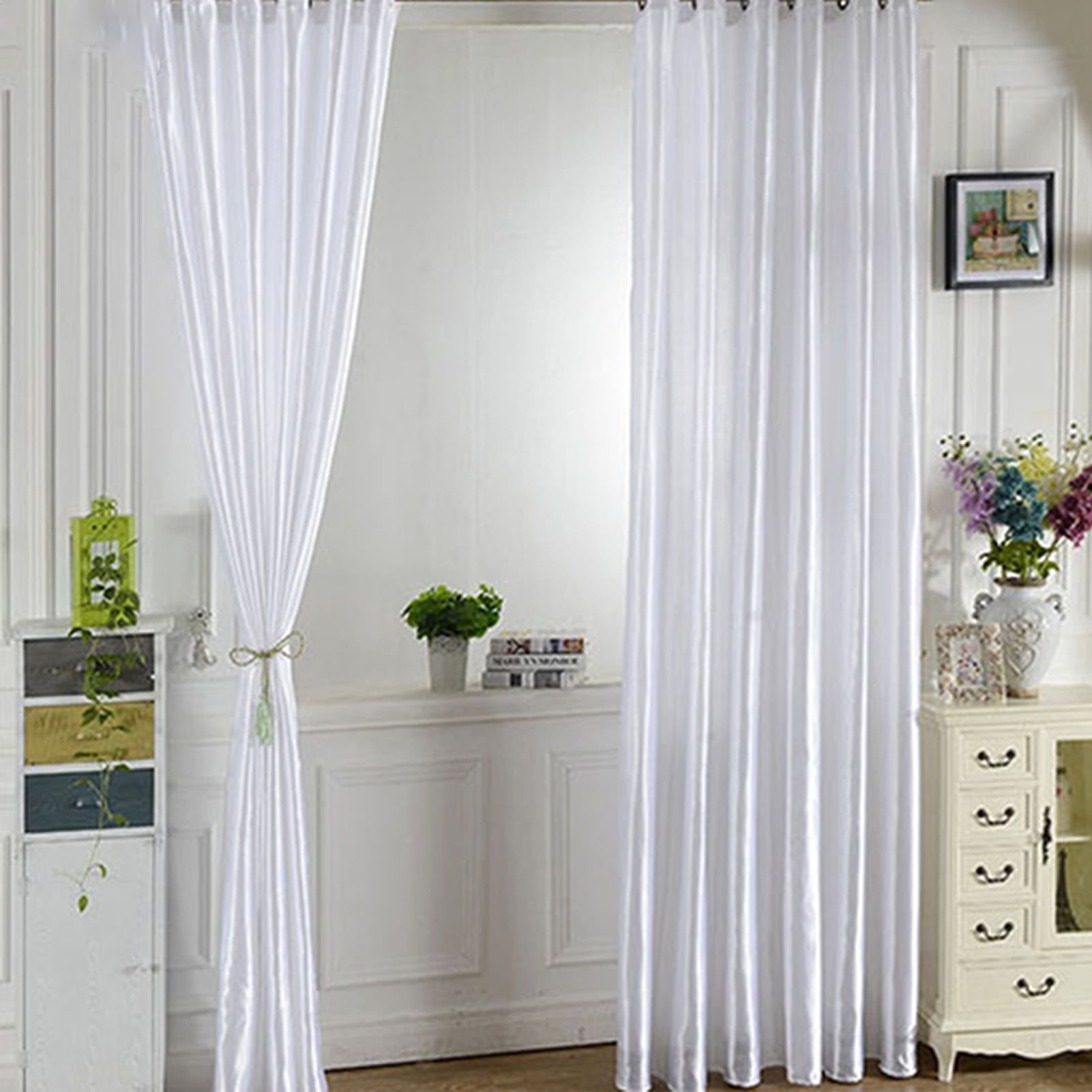 Farfi Curtains for Living Room,Window Curtain Satin Fabric Curtain ...