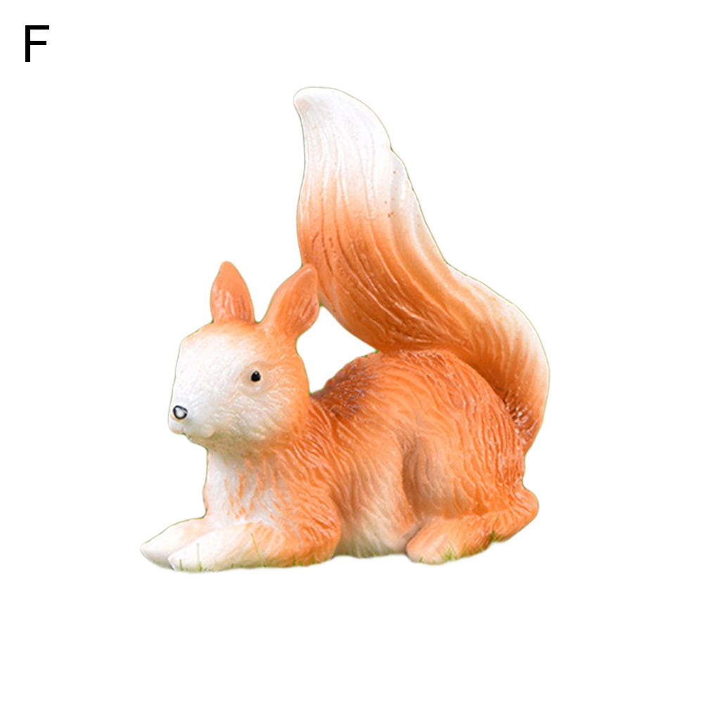 Farfi Cute Squirrel Animal Figurine Craft DIY Miniature Fairy Garden ...