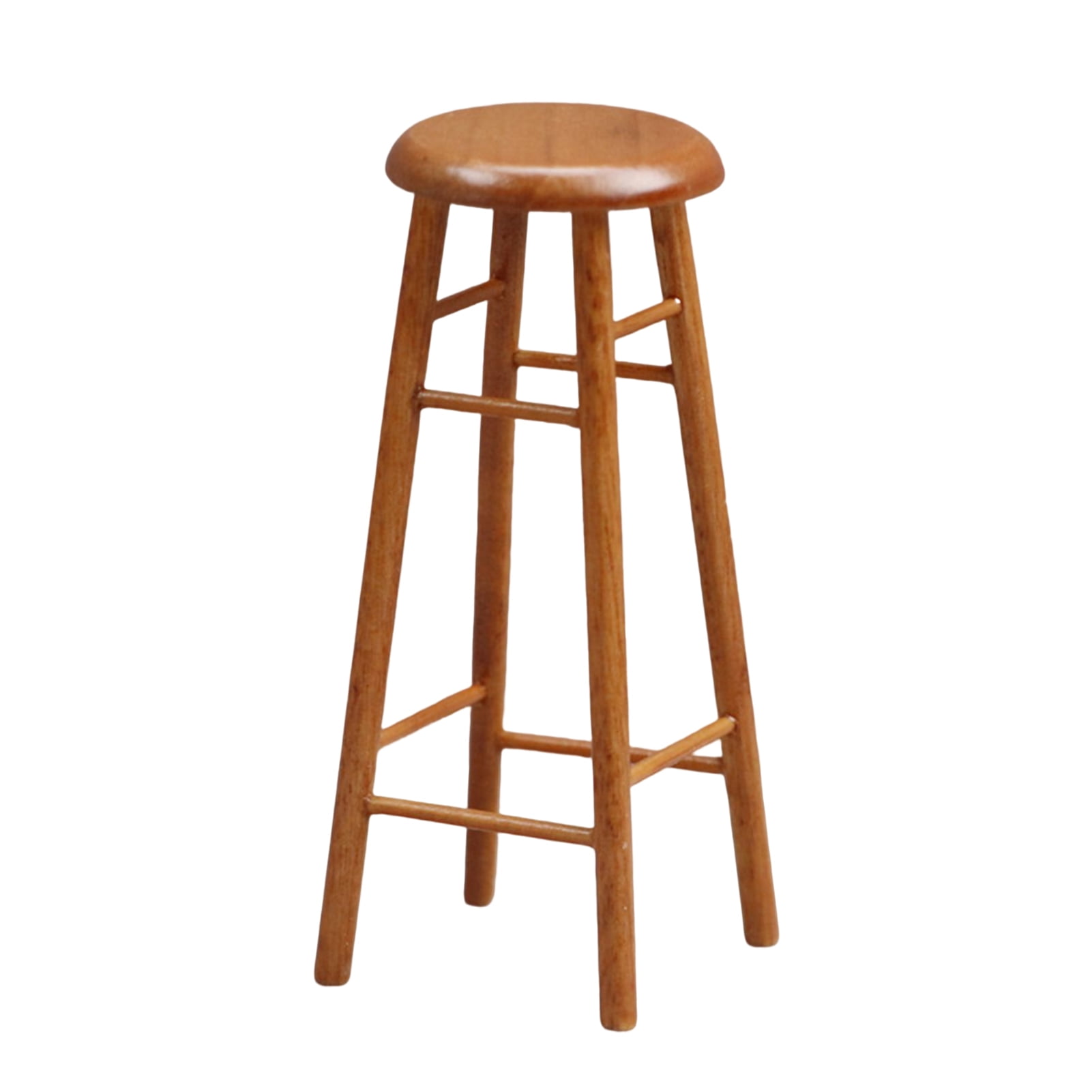 Farfi Dollhouse Stool Realistic Wood Craft High Stool Doll Life Micro ...