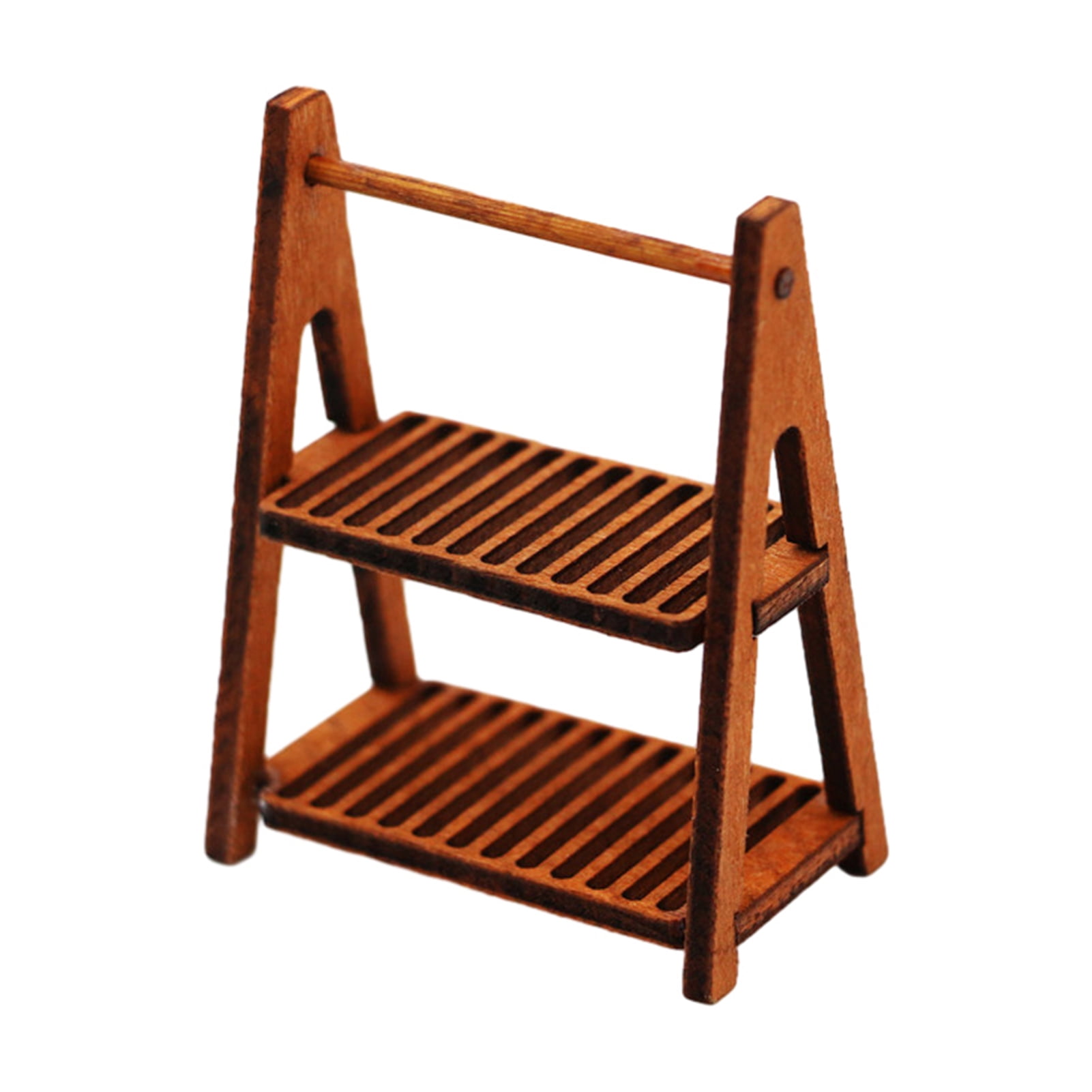 Farfi Dollhouse Storage Rack Double-layer Miniature Bread Shelf ...