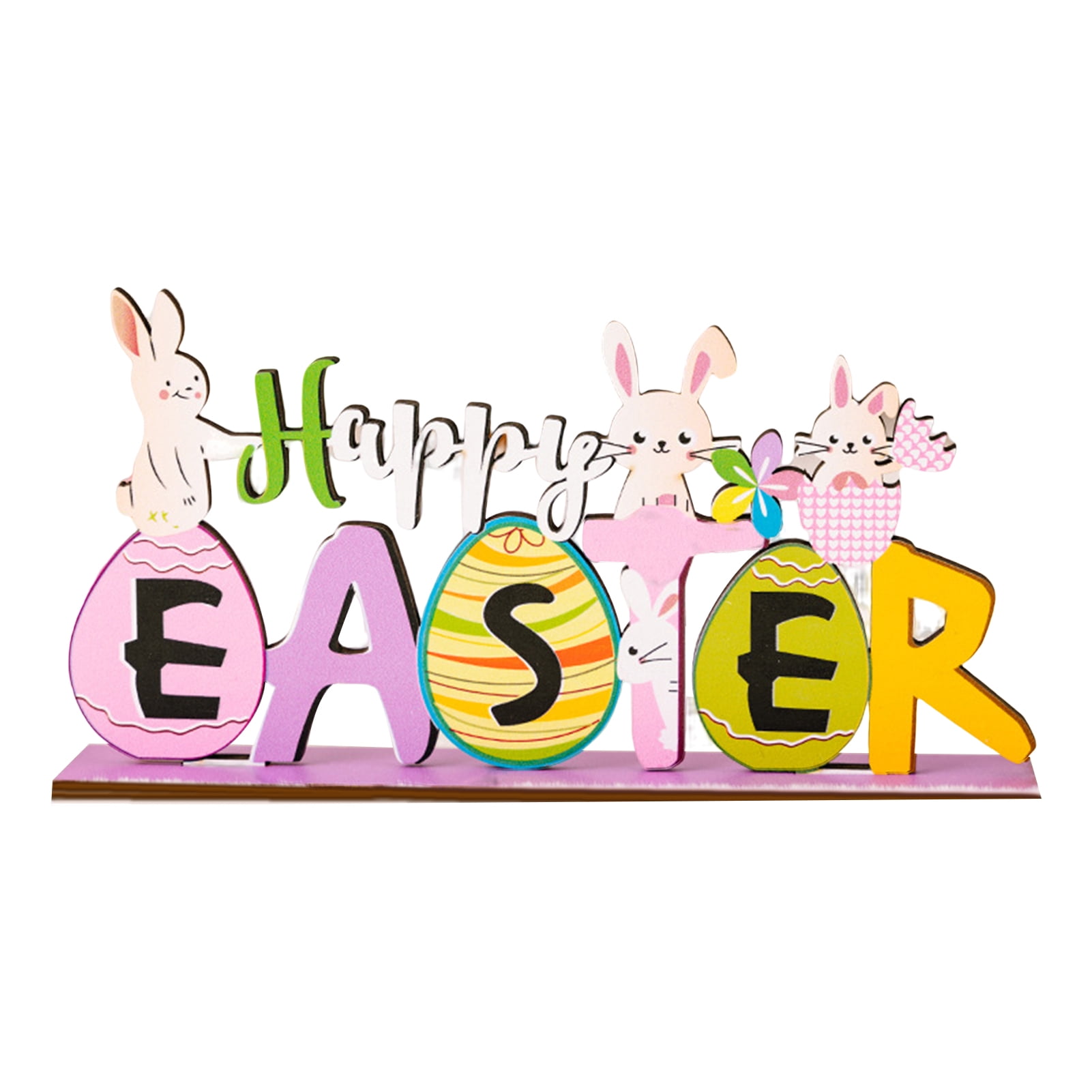Farfi Easter Ornament Easy to Assemble Happy Easter Letter Wooden ...