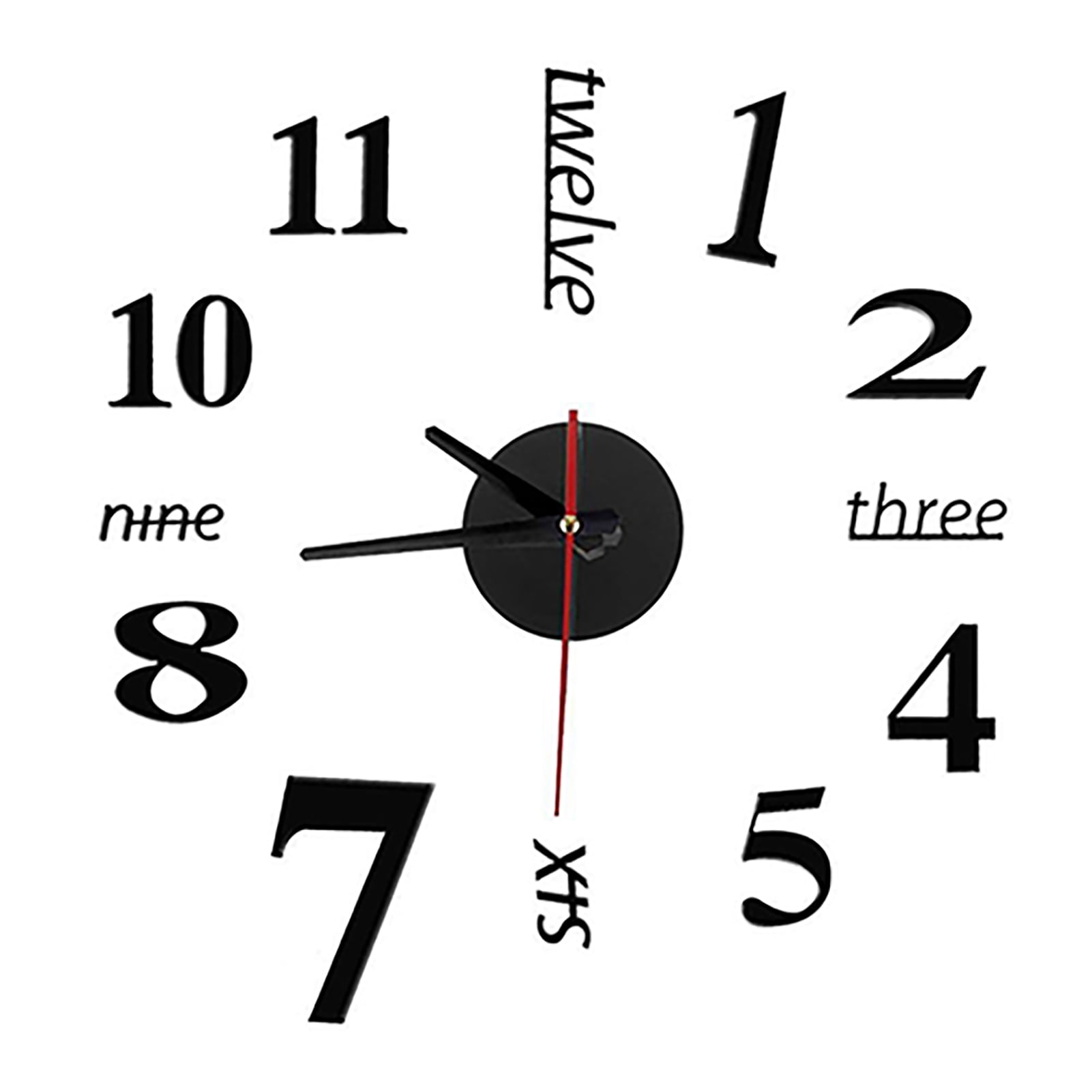 Farfi Fashion DIY Analog Wall Clock Sticker Art Design Office Living ...