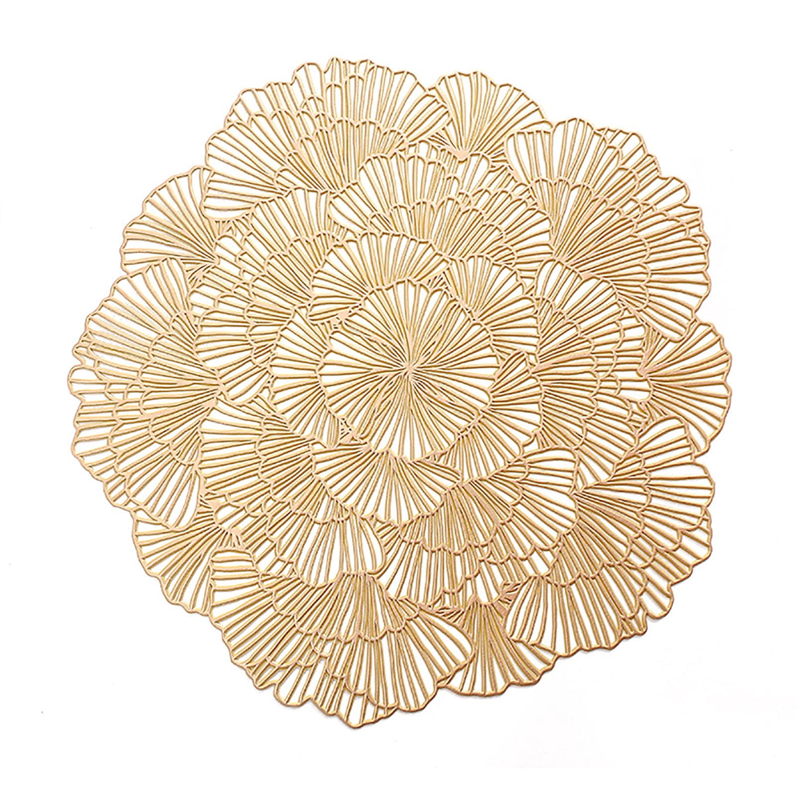 Farfi Flower Shape Hollow Placemat PVC Reusable Practical Cup Table Mat ...