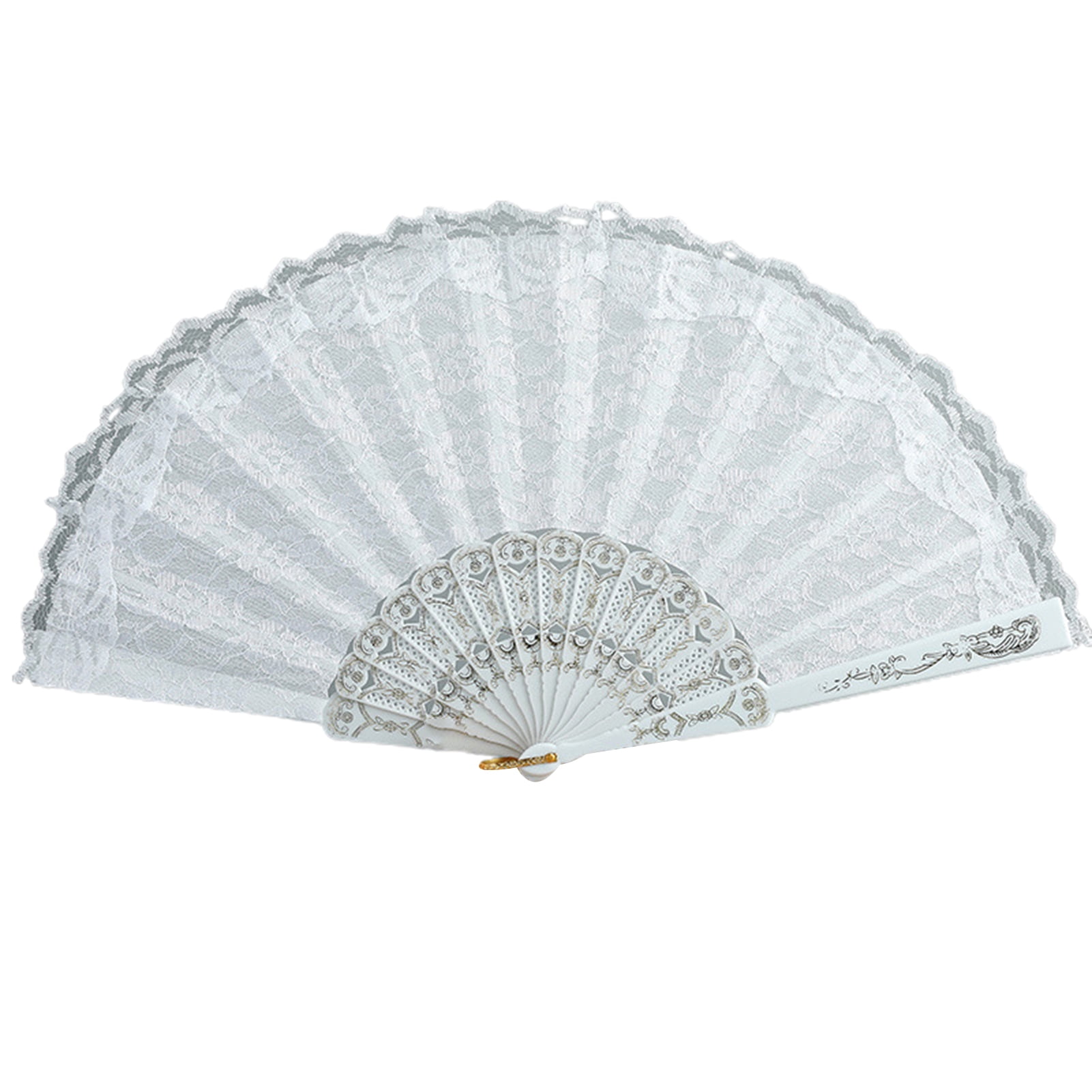 Farfi Folding Fan Smooth Opening Double Side Plastic Fan-bone Portable ...