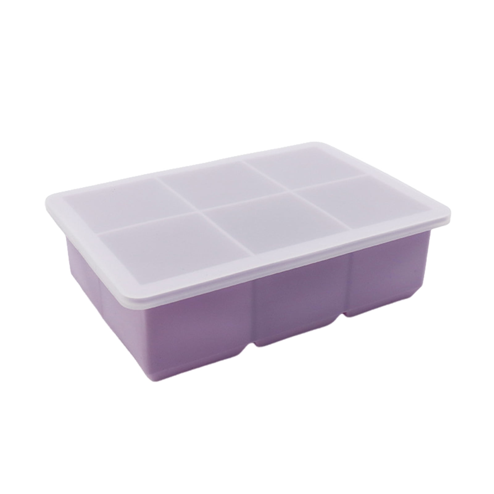 Farfi Freezer Ice Tray 6 Deep Grids Thick Leakproof with Transparent ...