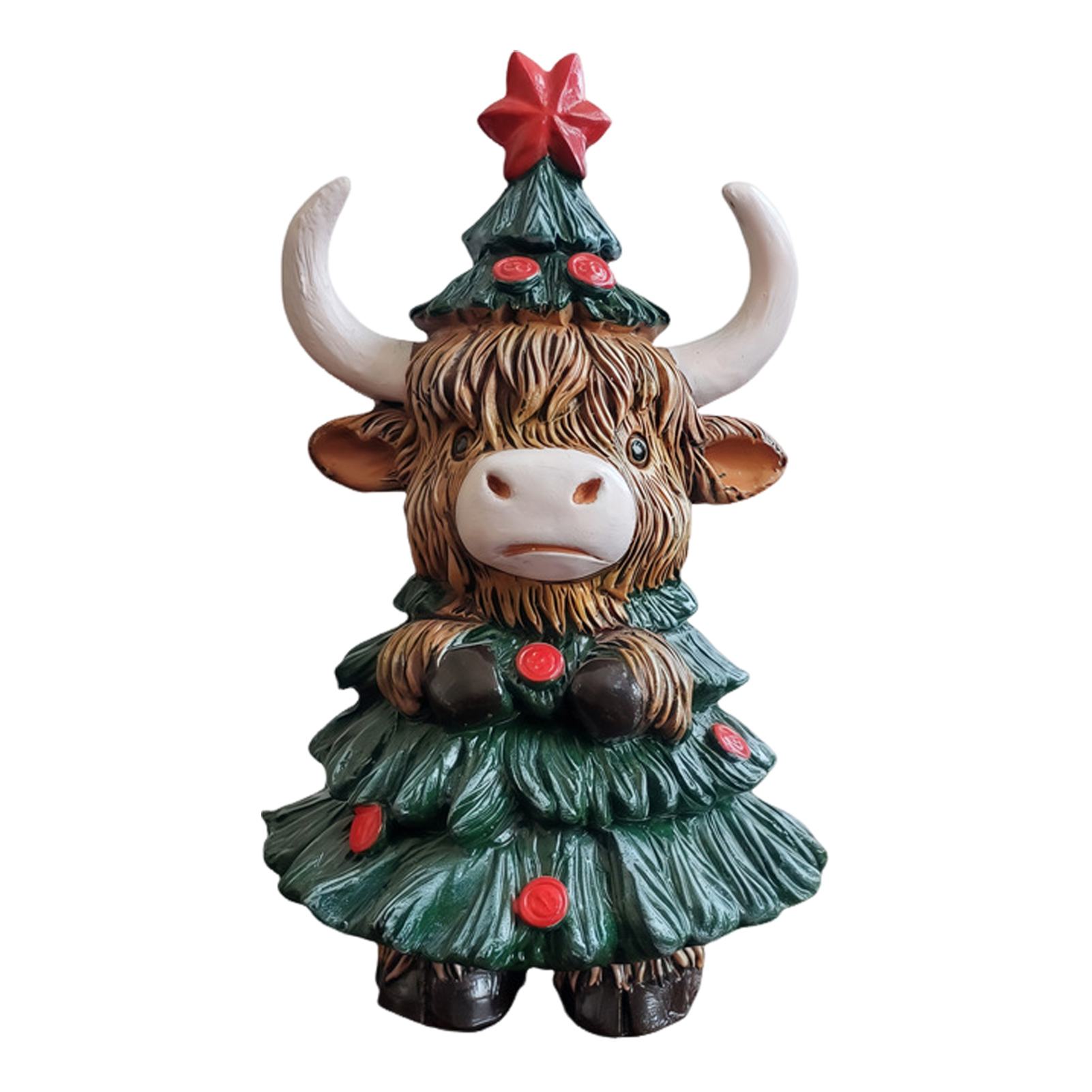 Farfi Halloween Highland Cow Resin Figurine Wizard Hat Pumpkin Broom ...
