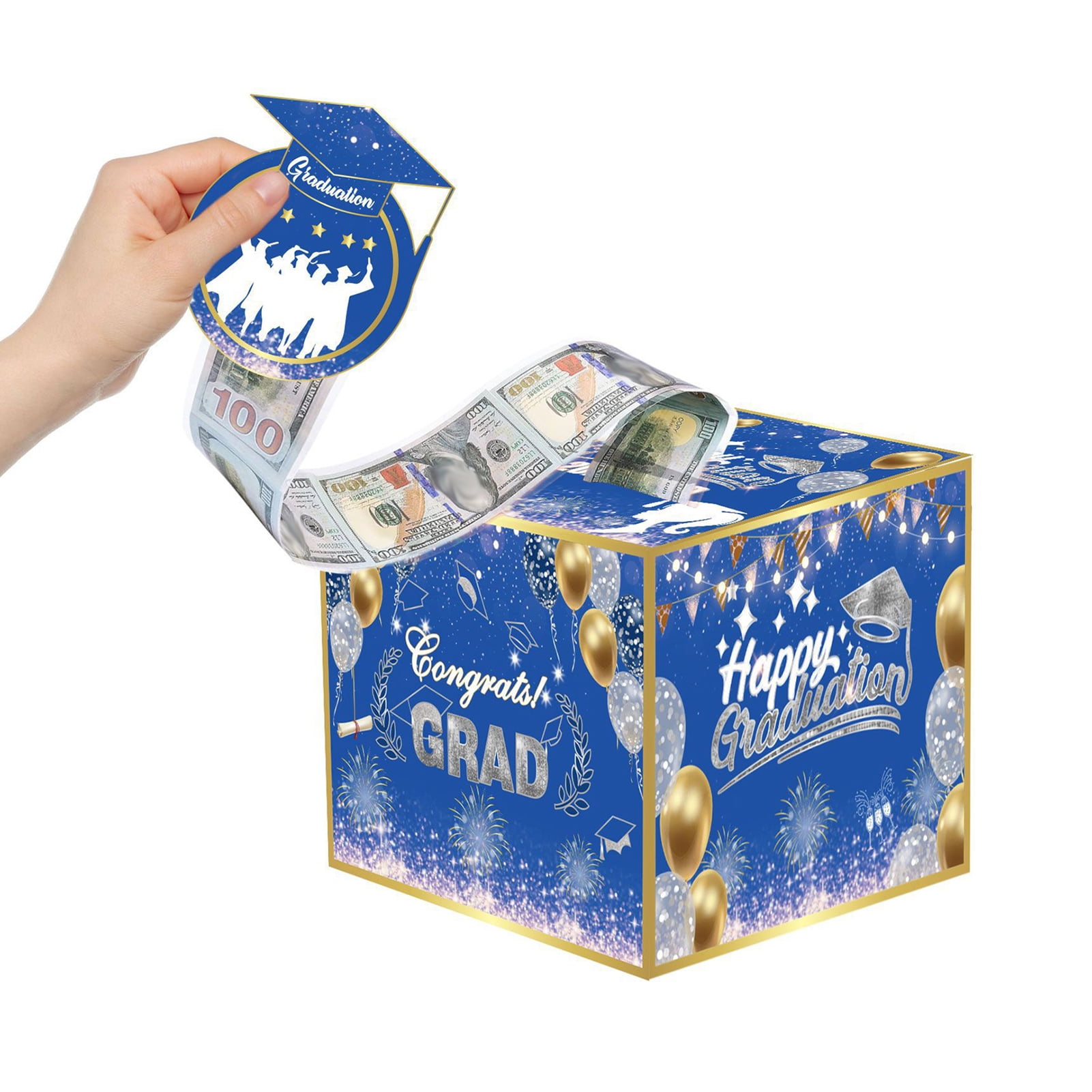 Farfi Happy Graduation Money Box with Clear Bag Pull Type Thick Paper ...