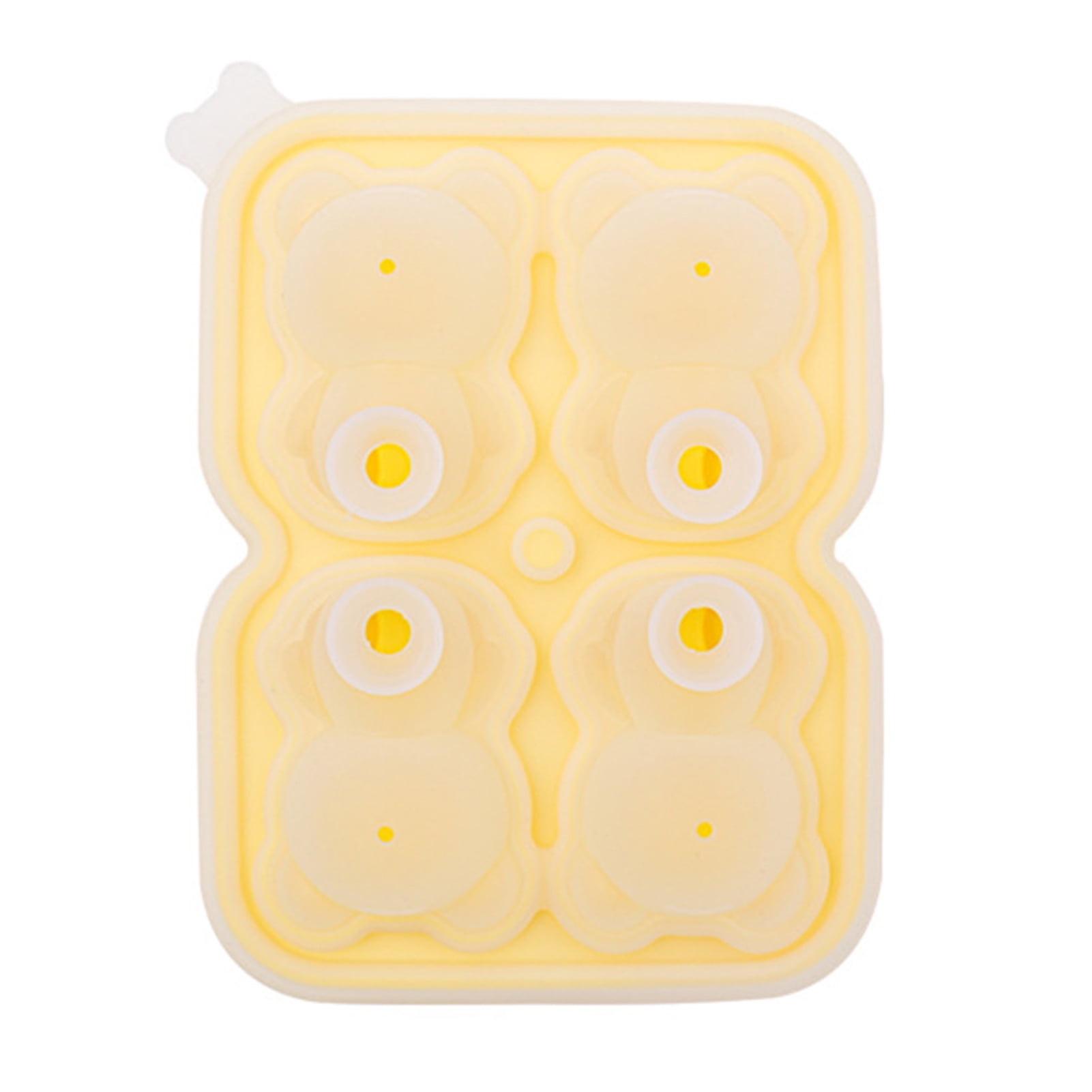 Farfi Ice Cube Tray Bear Shape Easy Demoulding with Funnel Lid 2/4 Grid ...