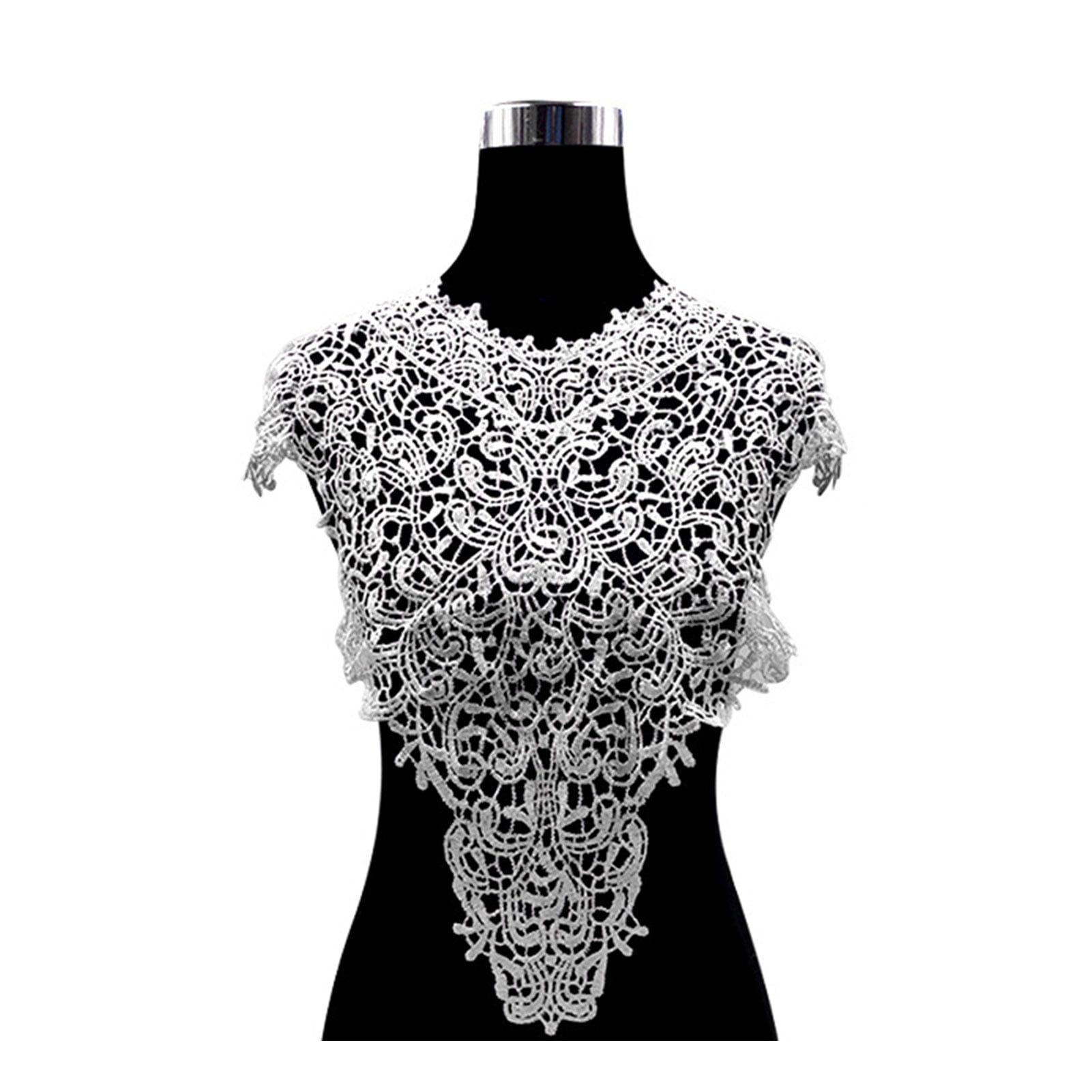 Farfi Lace Fake Collar Embroidered Corsage Hollow Design Big Flowers ...
