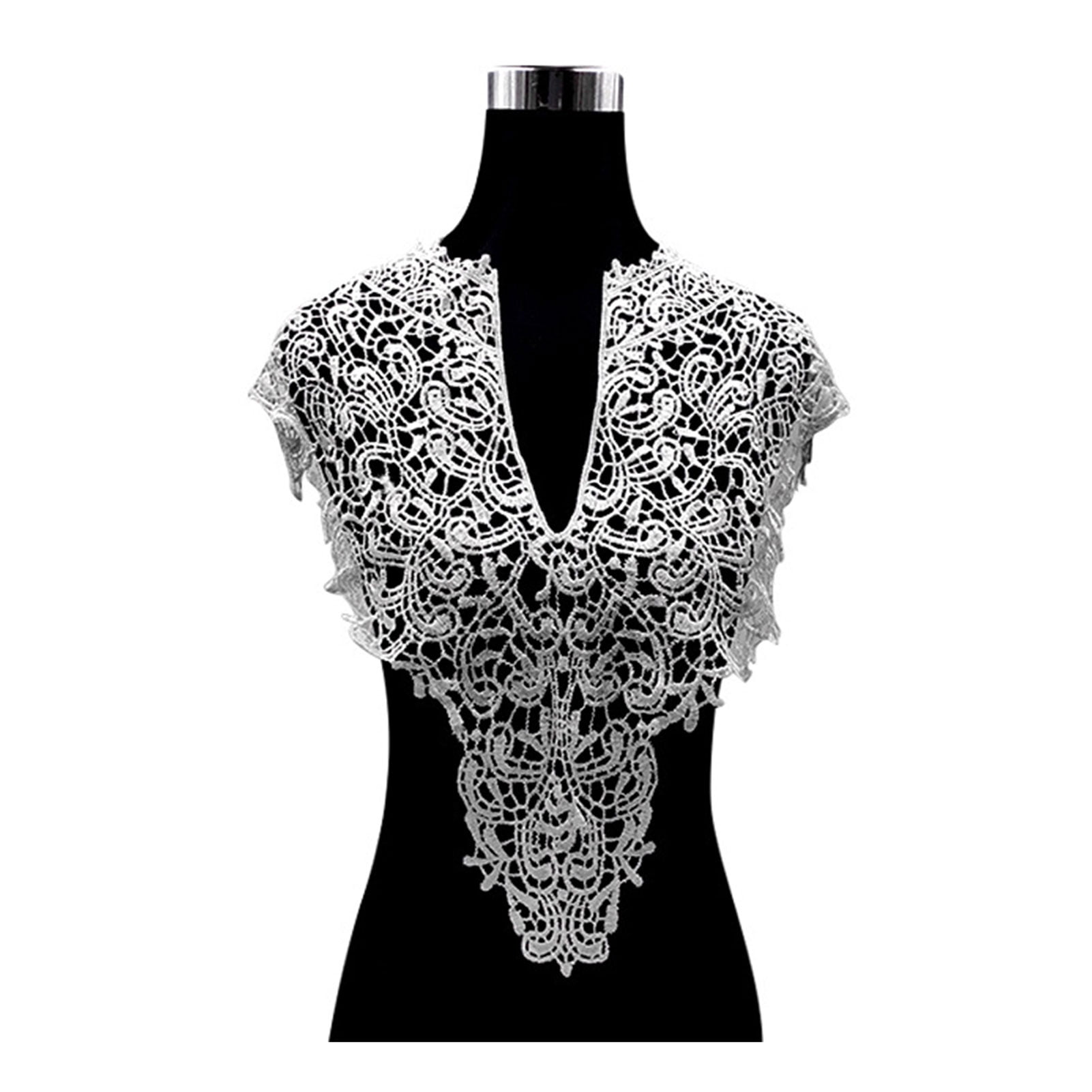 Farfi Lace Fake Collar Embroidered Corsage Hollow Design Big Flowers ...