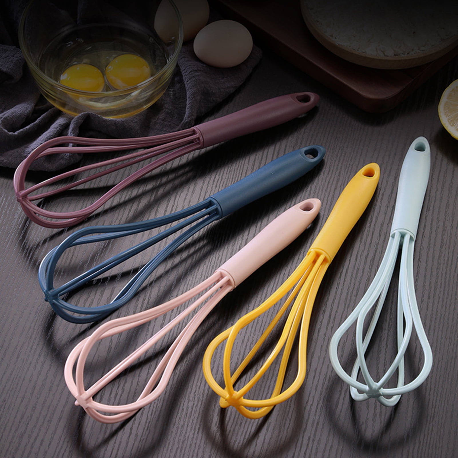 Farfi Manual Solid Silicone Egg Beater Flour Cream Whisk Mixer Kitchen ...