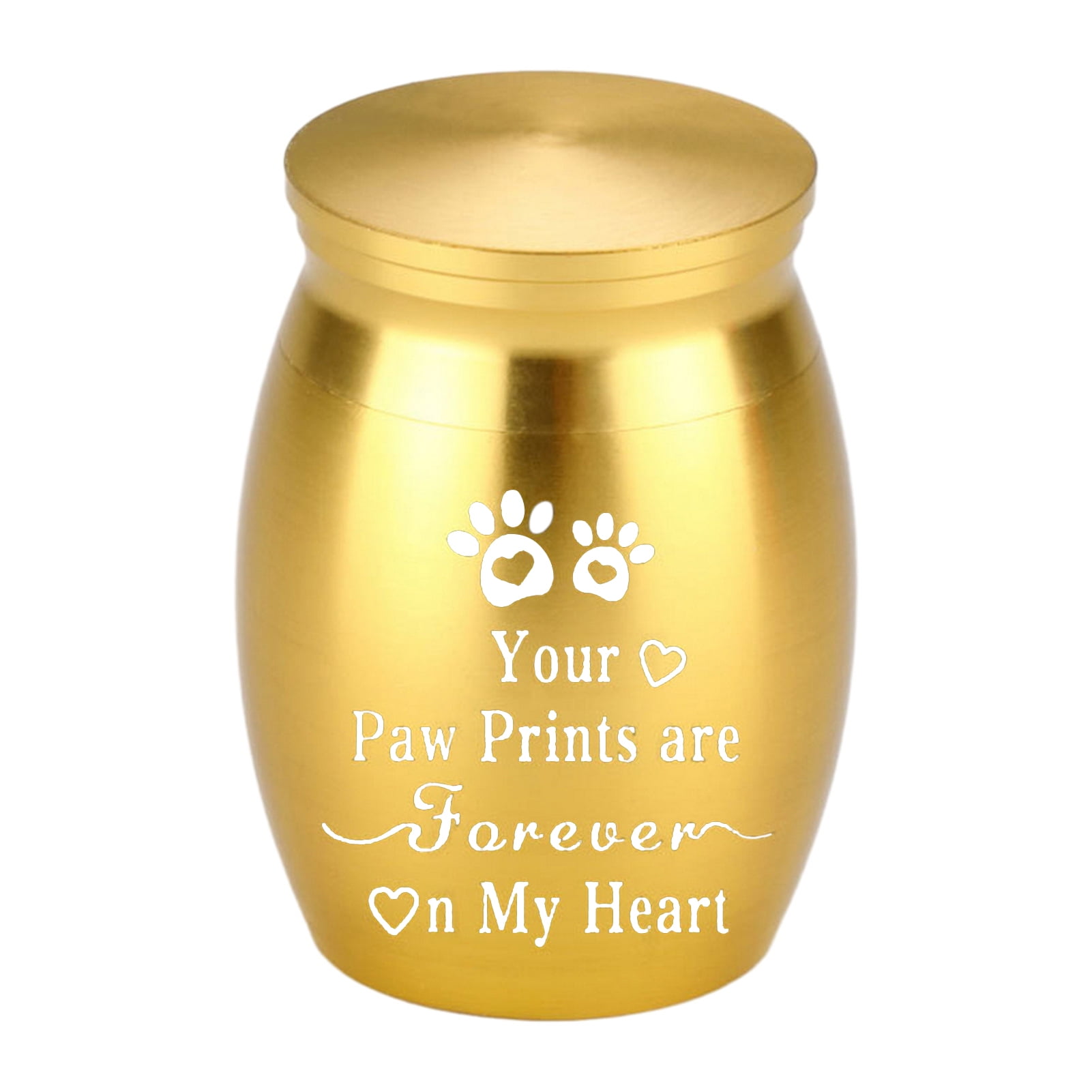 Farfi Metal Pet Urn Your Paw Prints Are Forever on My Heart Thread Lid ...