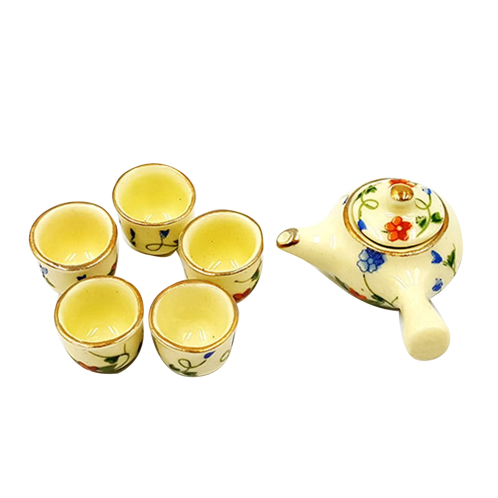 Farfi Mini Side Handle Teapot Teacup Tea Set DIY Dollhouse Decor ...