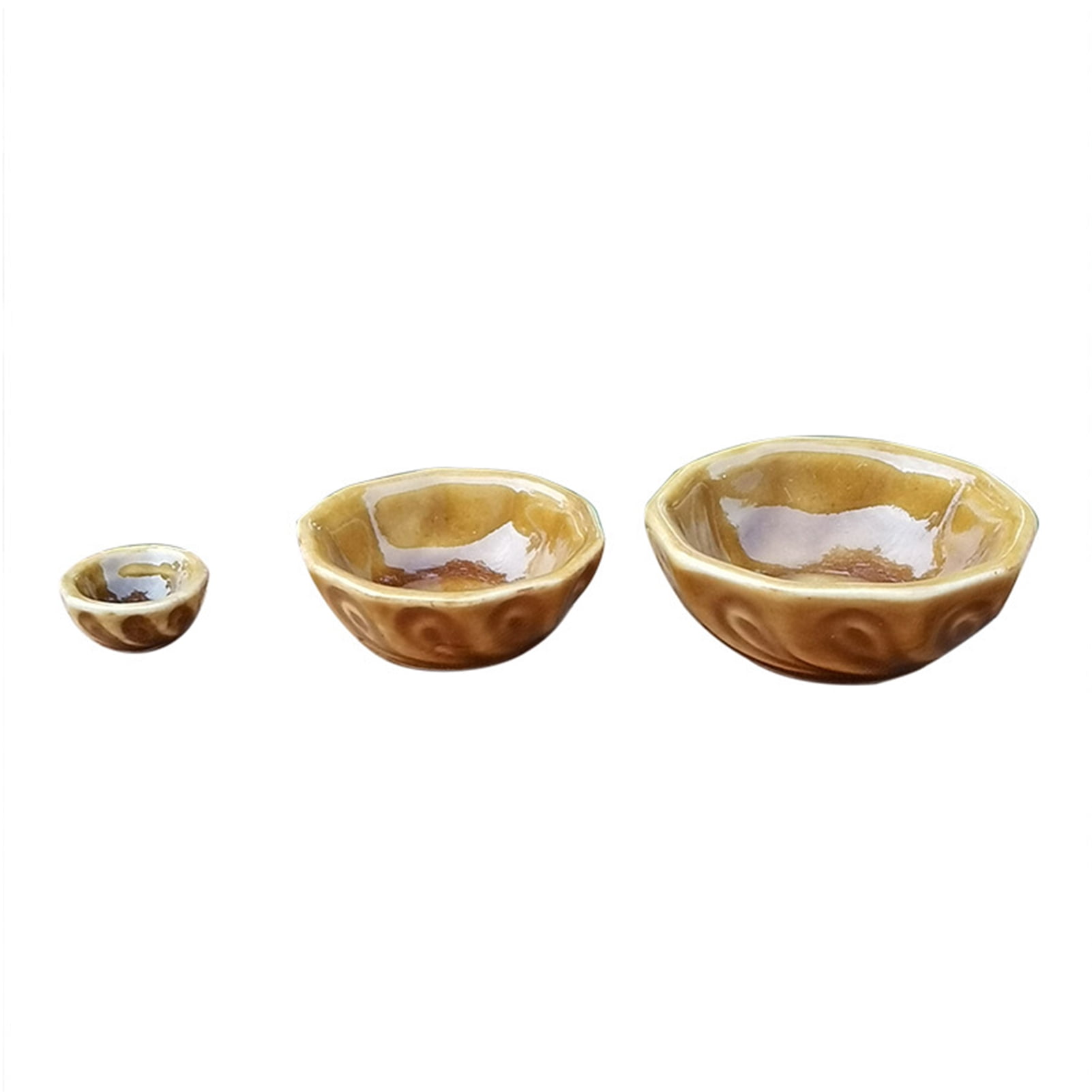 Farfi Mini Simulation Ceramic Bowl Model Miniature Dollhouse Food Play ...