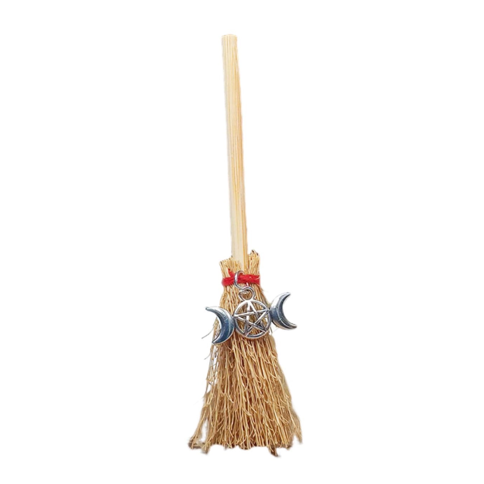 Farfi Mini Witch Broom Car Pendant Wooden Halloween Ornament for ...
