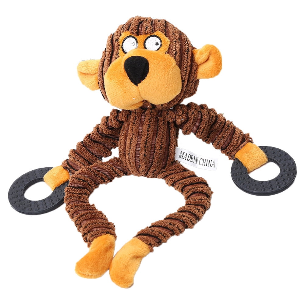 Farfi Monkey Cow Bear Shape Sound Making Chew Bite Corduroy Puppy Dog ...
