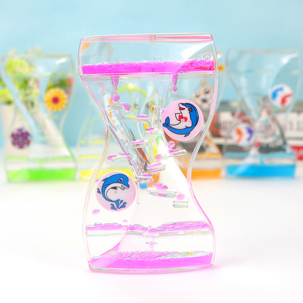 Farfi Moving Drip Oil Hourglass Liquid Bubble Timer Kids Toy Home ...
