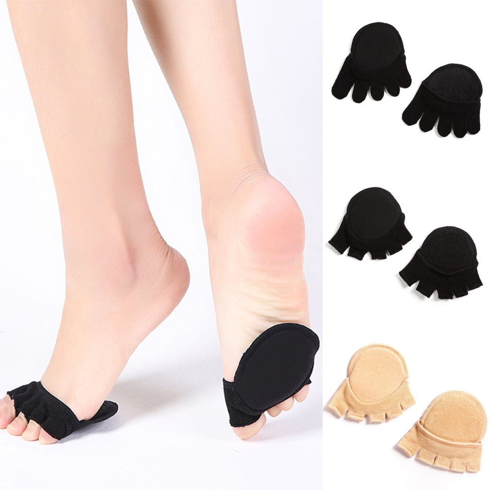 Farfi Non Slip Five Open Half Toe Toppers Separating Socks Barre ...