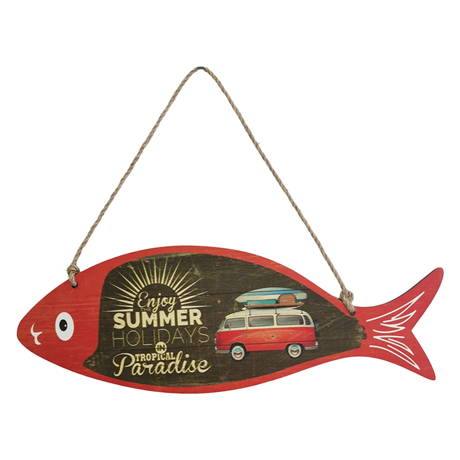 Farfi Ocean Fish Wall Plaque Summer Beach Wood Hanging Sign ...
