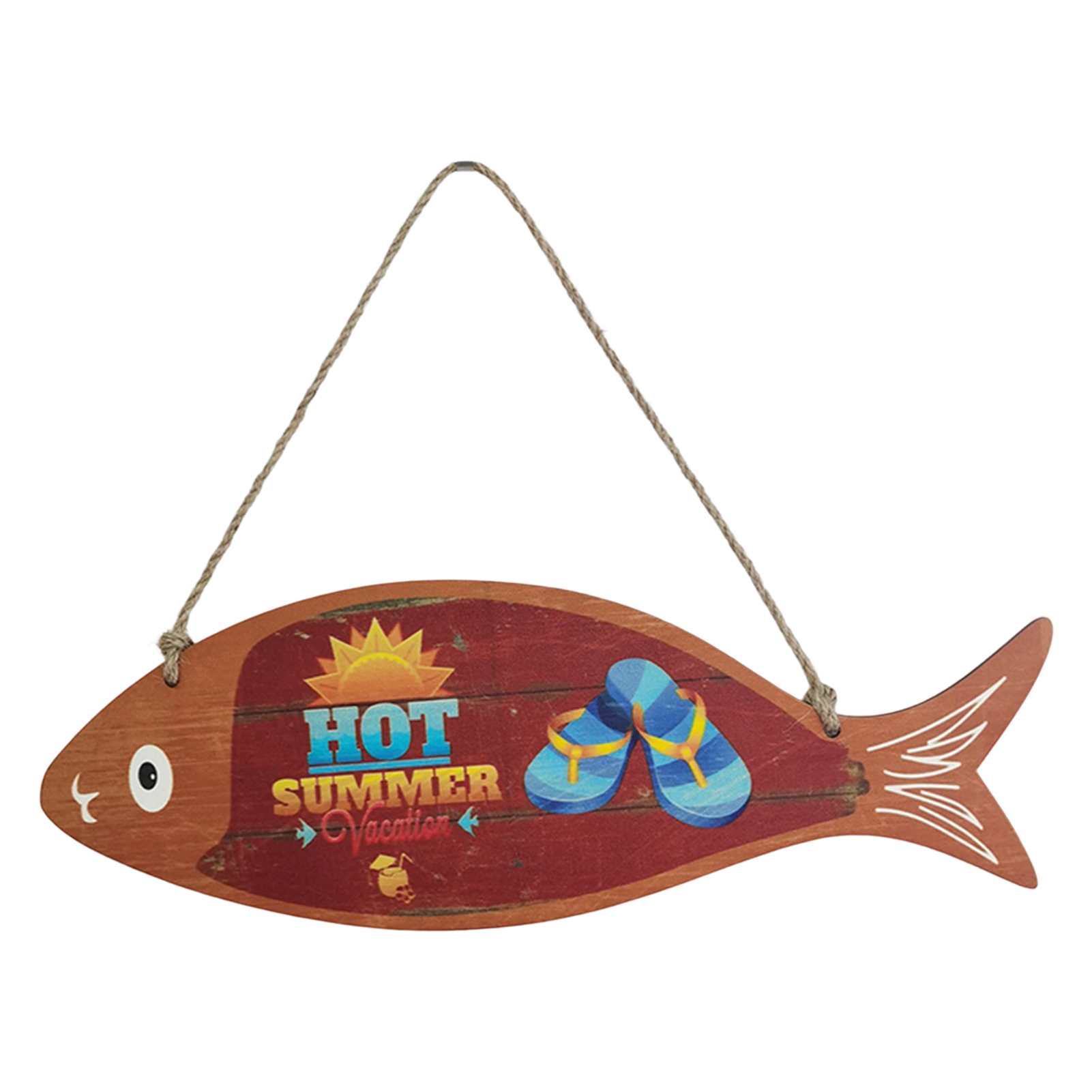 Farfi Ocean Fish Wall Plaque Summer Beach Wood Hanging Sign ...