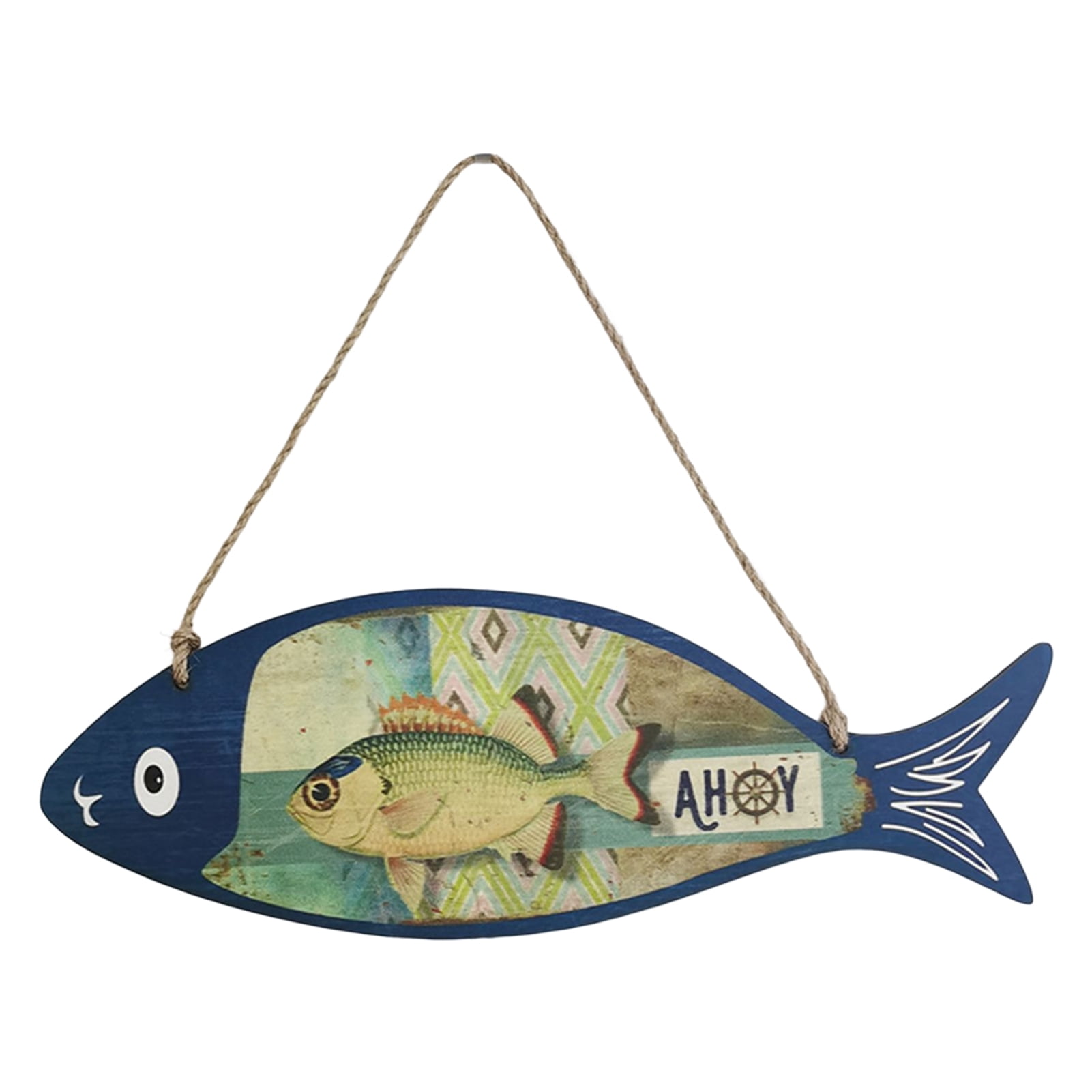 Farfi Ocean Fish Wall Plaque Summer Beach Wood Hanging Sign ...