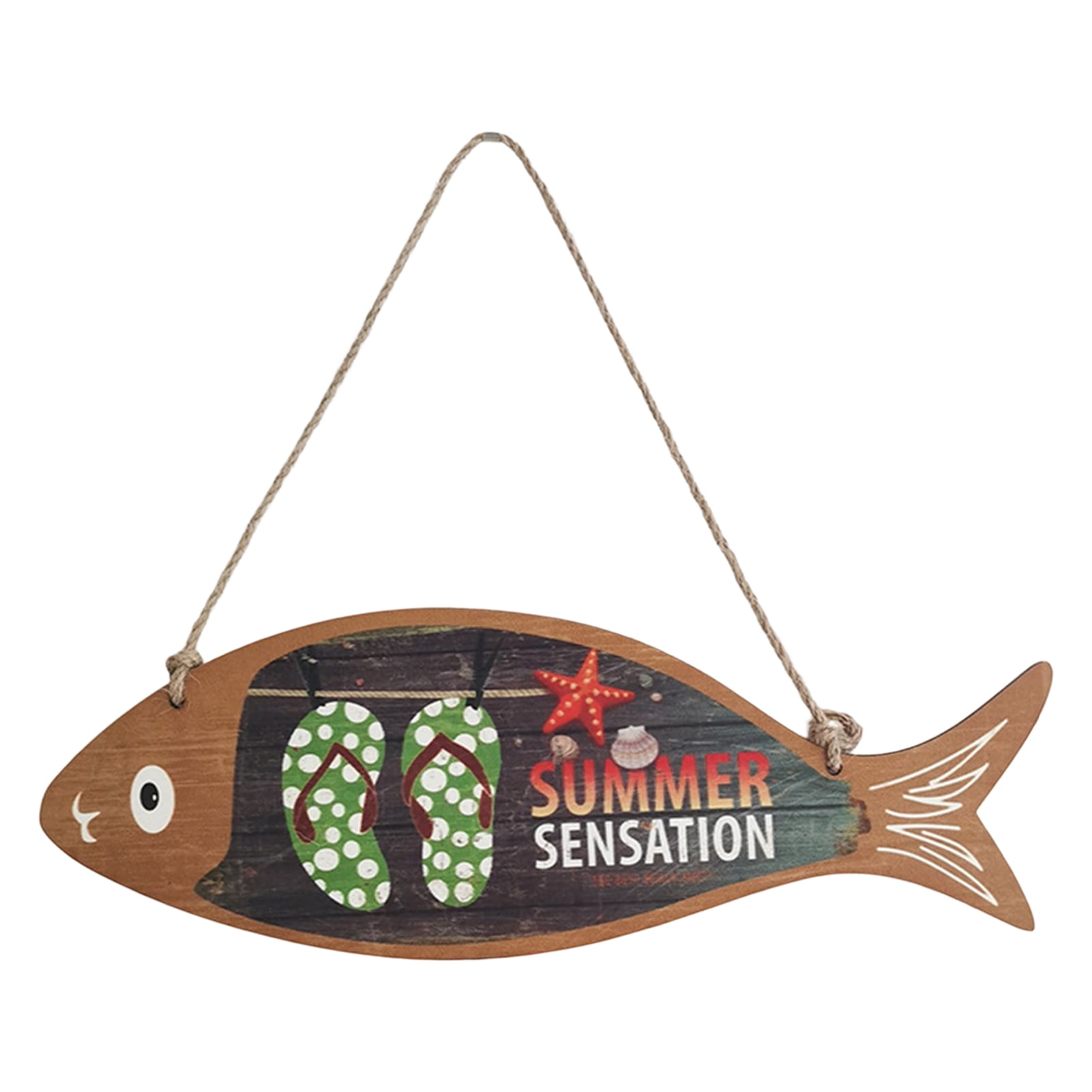 Farfi Ocean Fish Wall Plaque Summer Beach Wood Hanging Sign ...