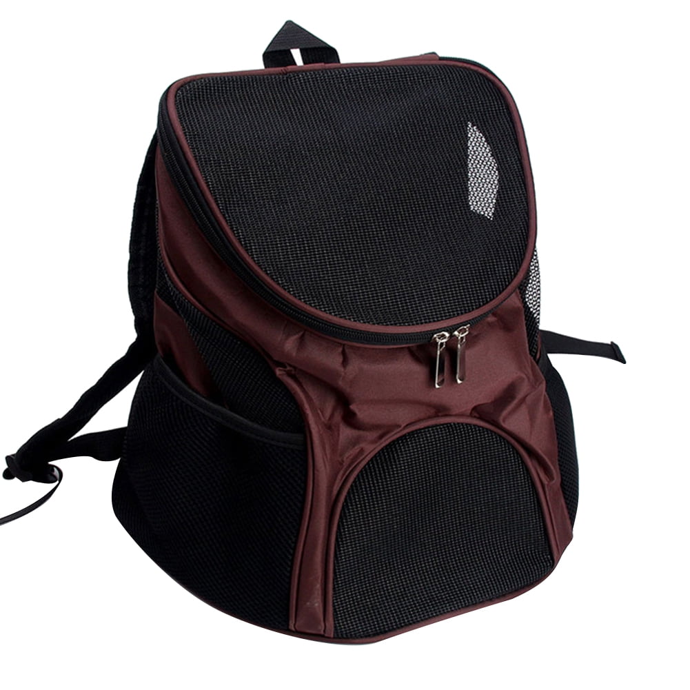 Farfi Outdoor Travel Dog Puppy Pet Breathable Mesh Chest Front Carrier Bag Backpack (Coffee,S ...