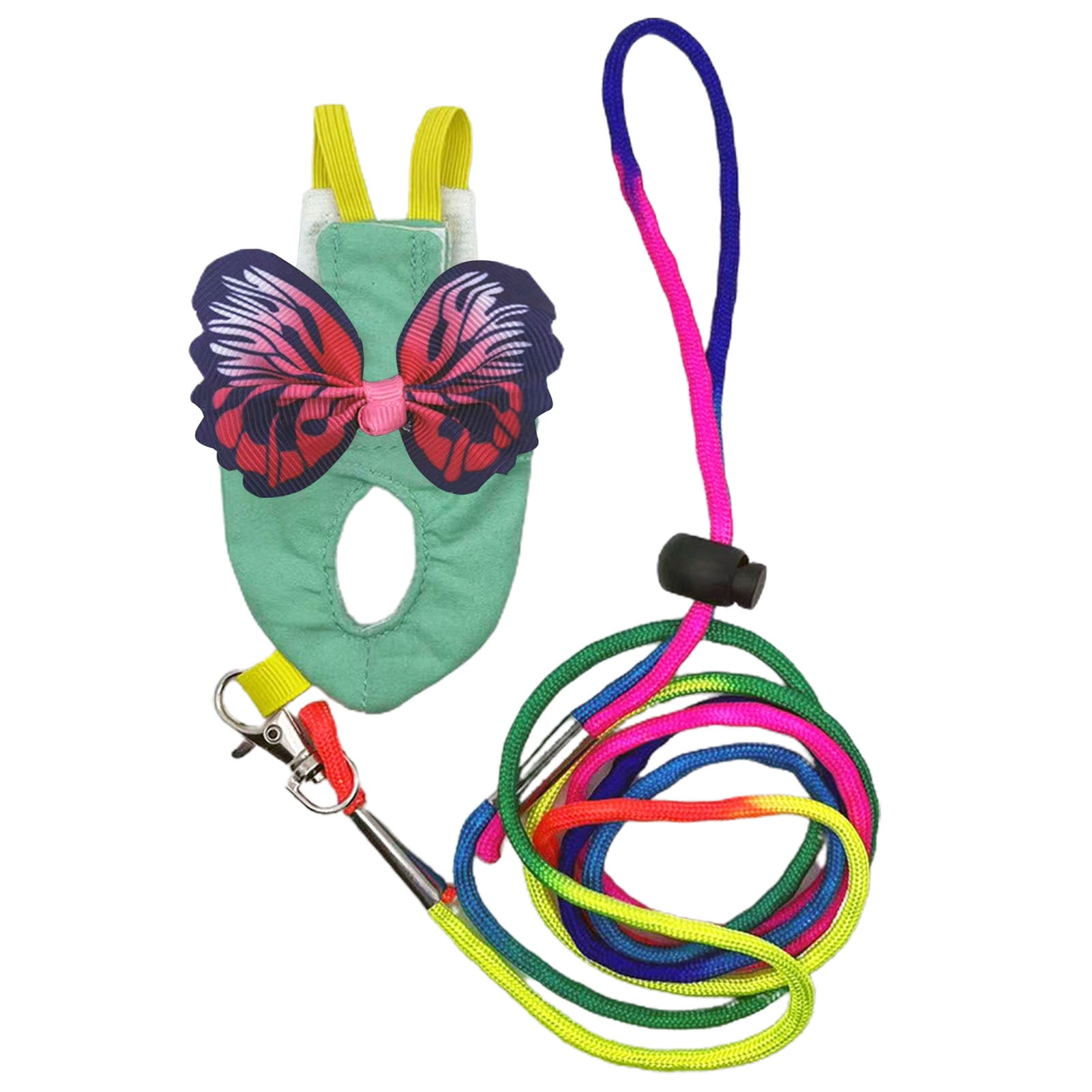 Farfi Parrot Harness Leash Butterflies Wing Decor Elastic Shoulder ...