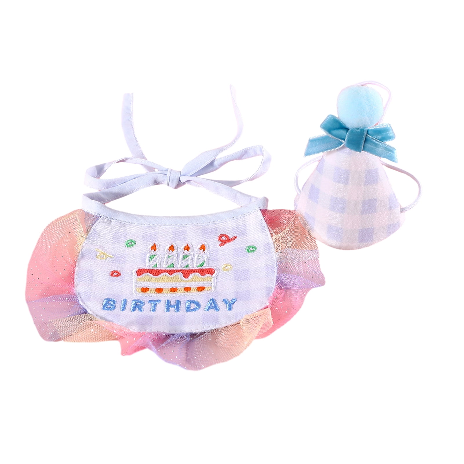 Farfi Pet Birthday Set Dog Cat Adjustable Soft Velvet Bow Felt Hat ...