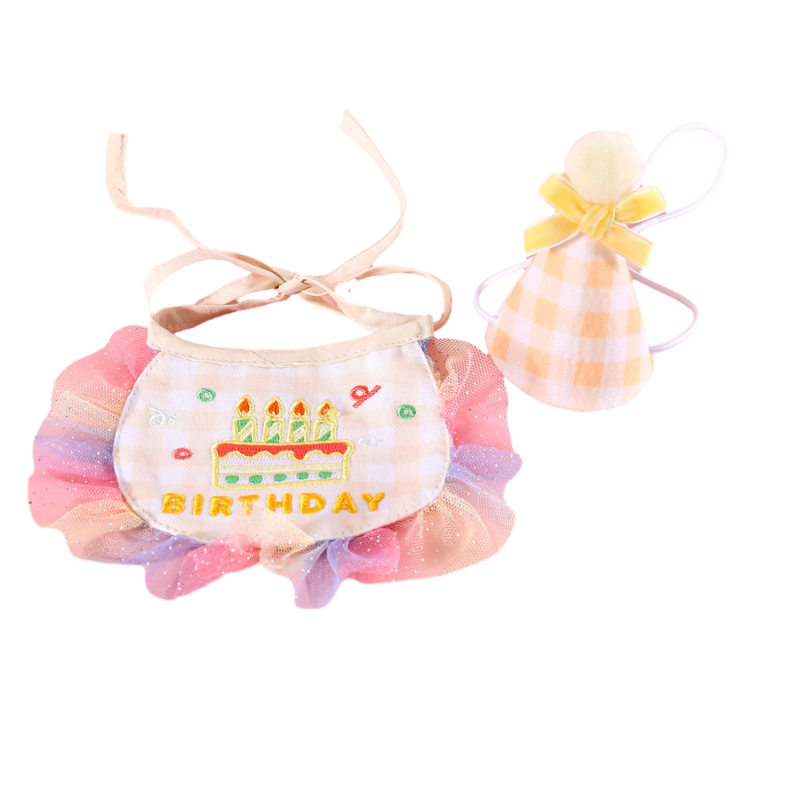 Farfi Pet Birthday Set Dog Cat Adjustable Soft Velvet Bow Felt Hat ...