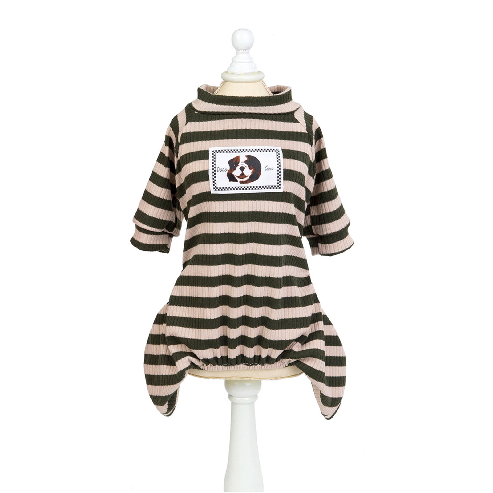 Farfi Pet Cat Stripe Pattern Puppy Print T-shirt Four-legged Homewear ...