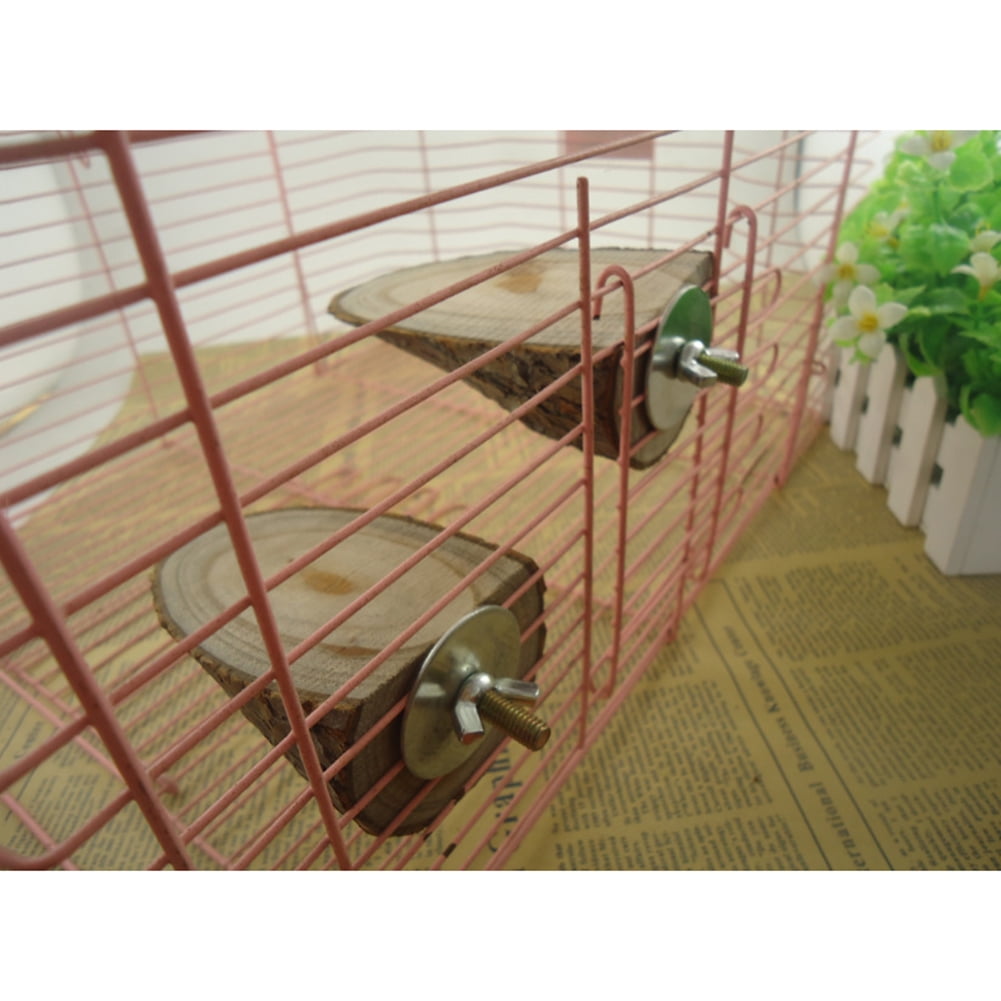 Farfi Pet Parrot Wood Platform Stand Rack Toy Hamster Branch Perches ...