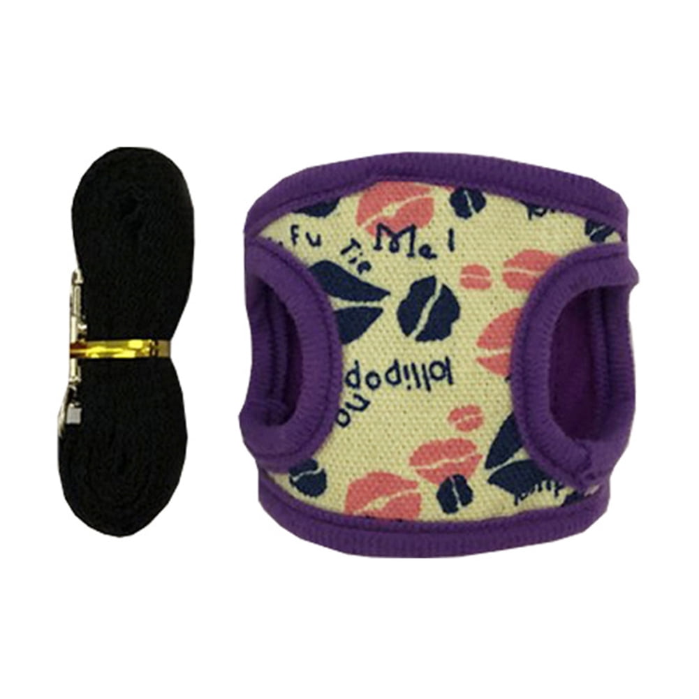 Farfi Pet Rabbit Hamster Star Lip Print Butterfly Harness Vest Leash ...