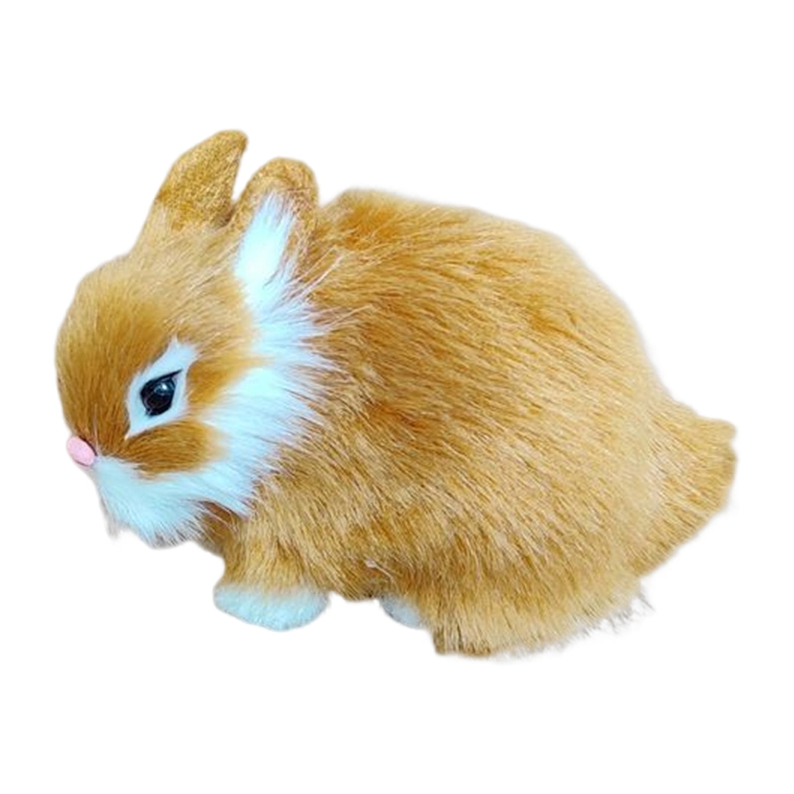 Farfi Simulation Bunny Cute Collectible Faux Fur Mini White Plush ...